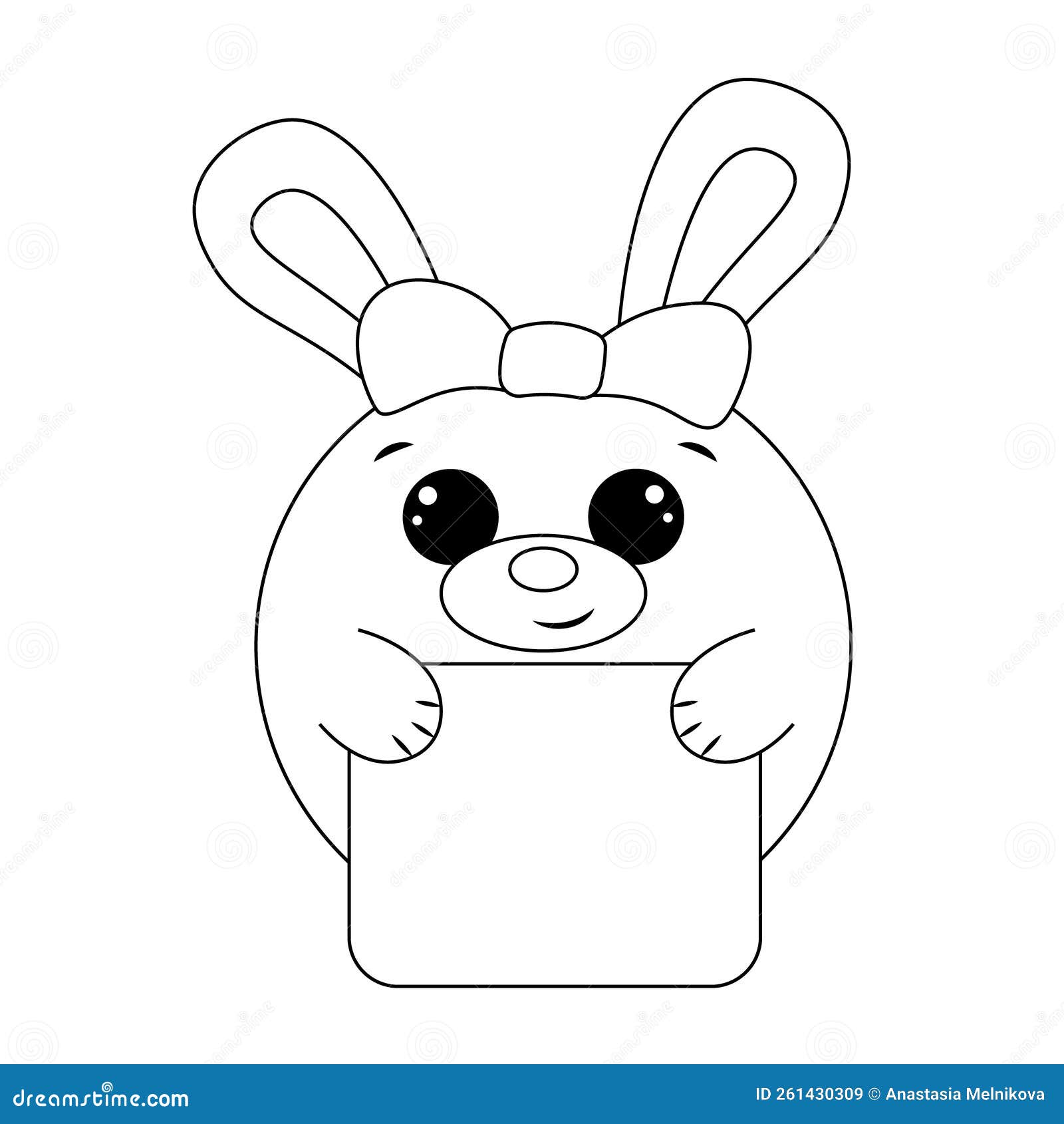 Cute Rabbit with Poster without Text in Black and White for ...