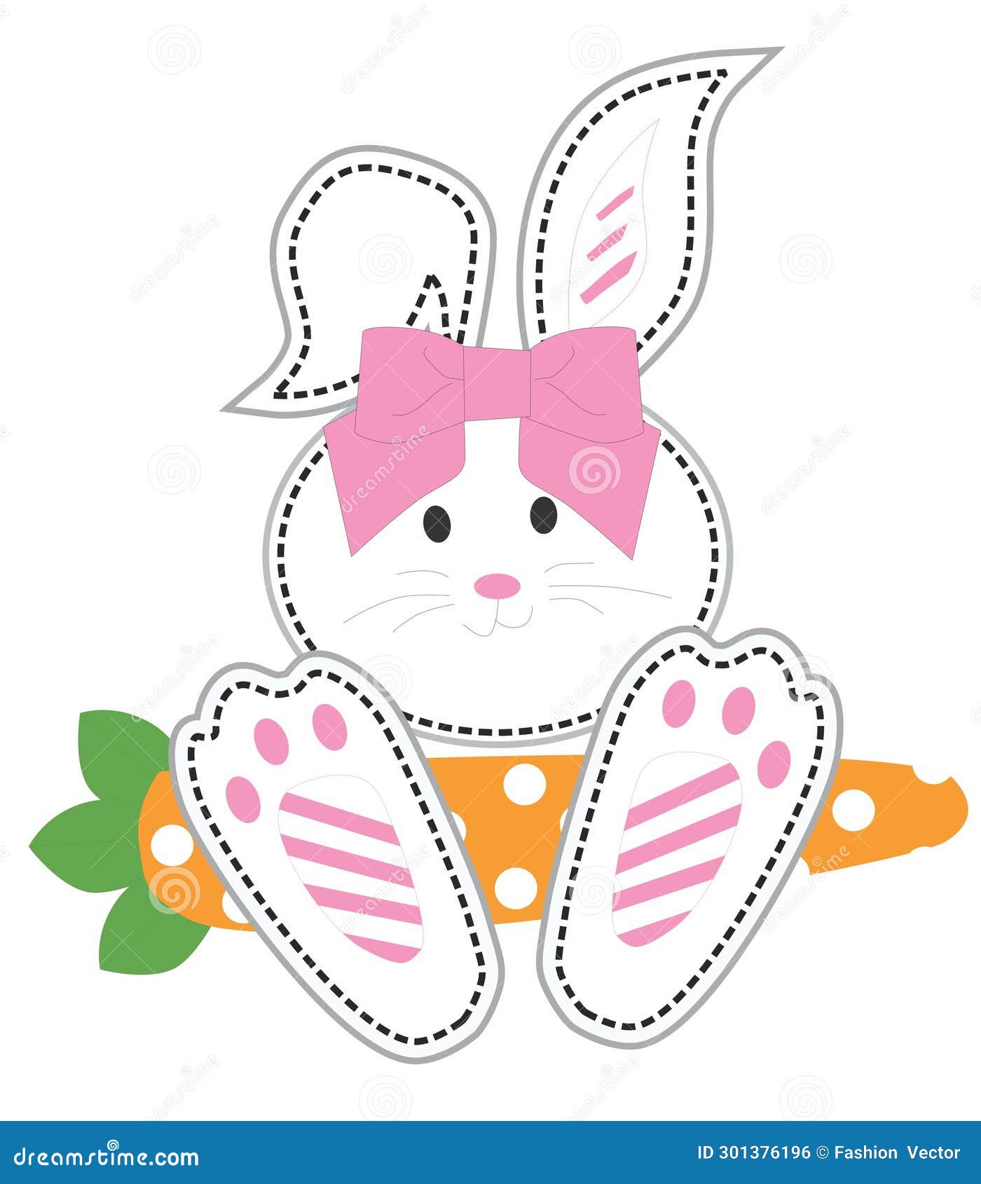 Cute Rabbit Print Vector Art Stock Vector - Illustration of ...