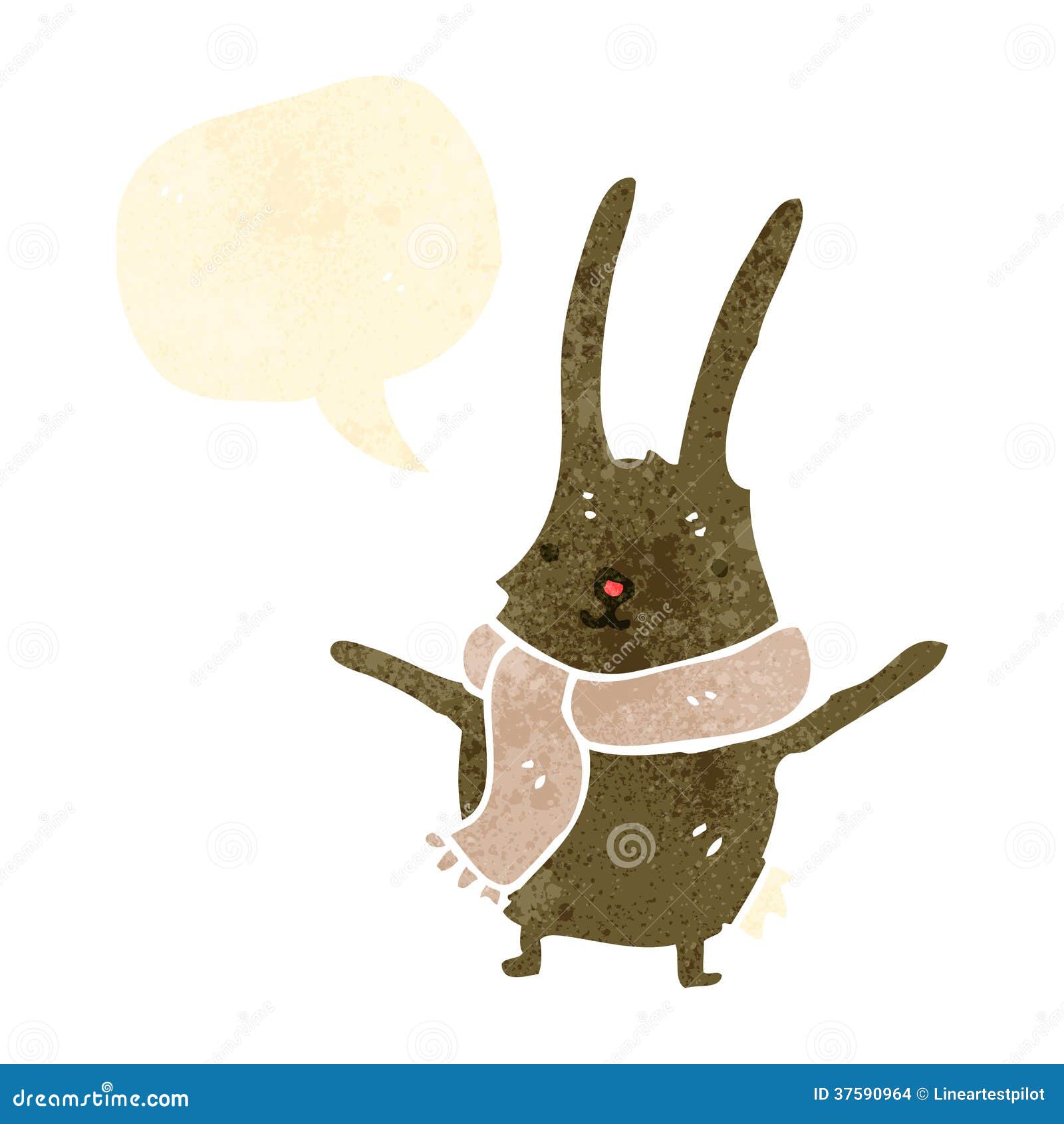 Cute rabbit retro cartoon stock vector. Illustration of artwork - 37590964