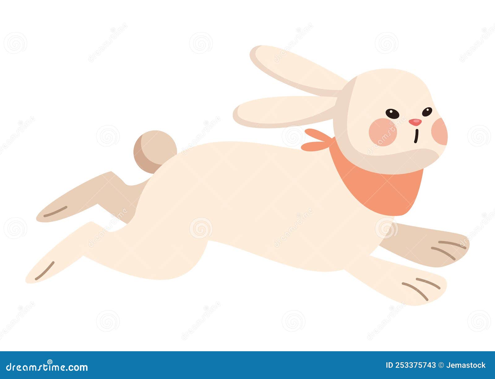 Cute rabbit running stock vector. Illustration of celebration - 253375743