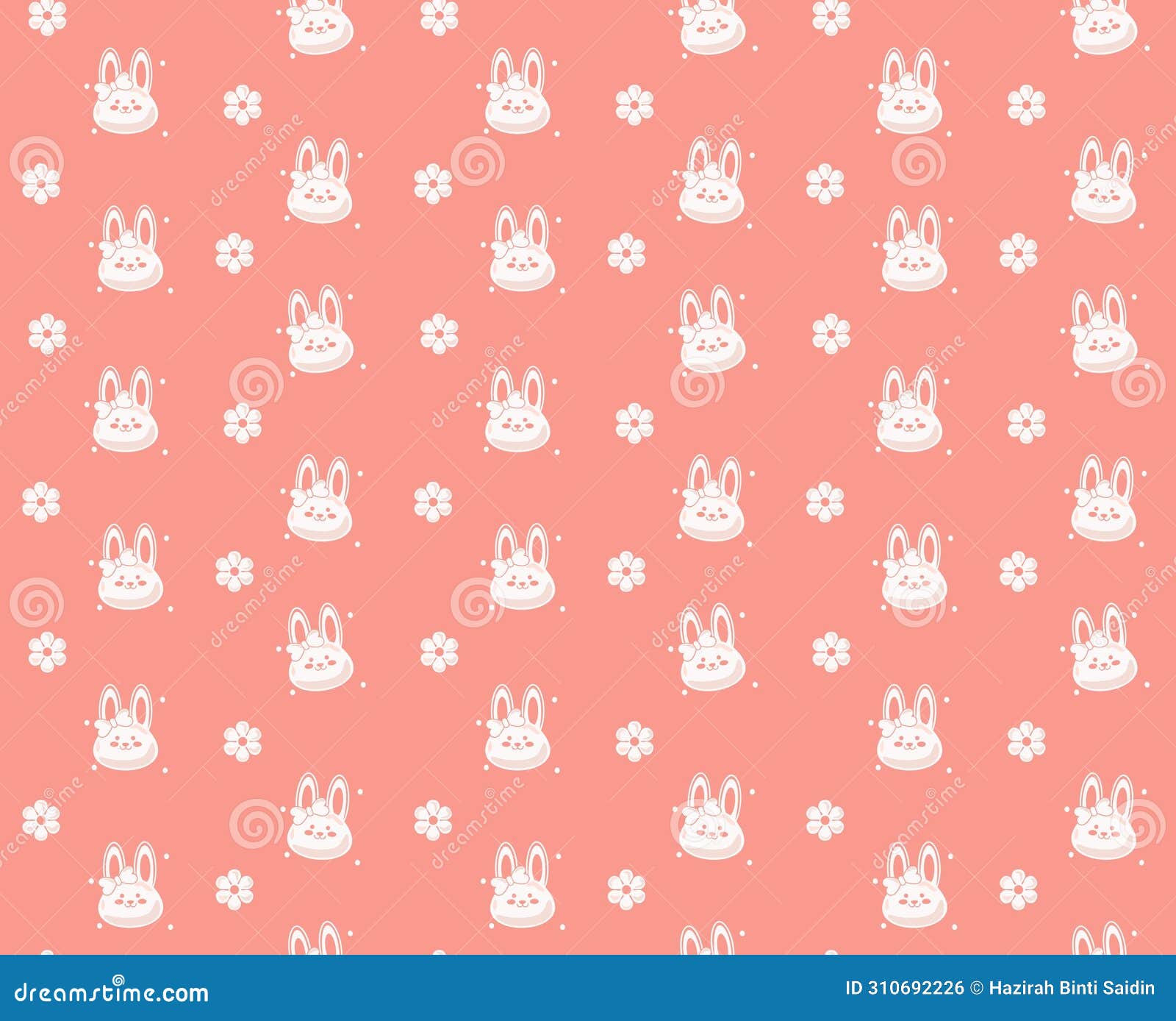 Cute Rabbit Seamless Pattern, Rabbit Bunny Background Stock Vector ...