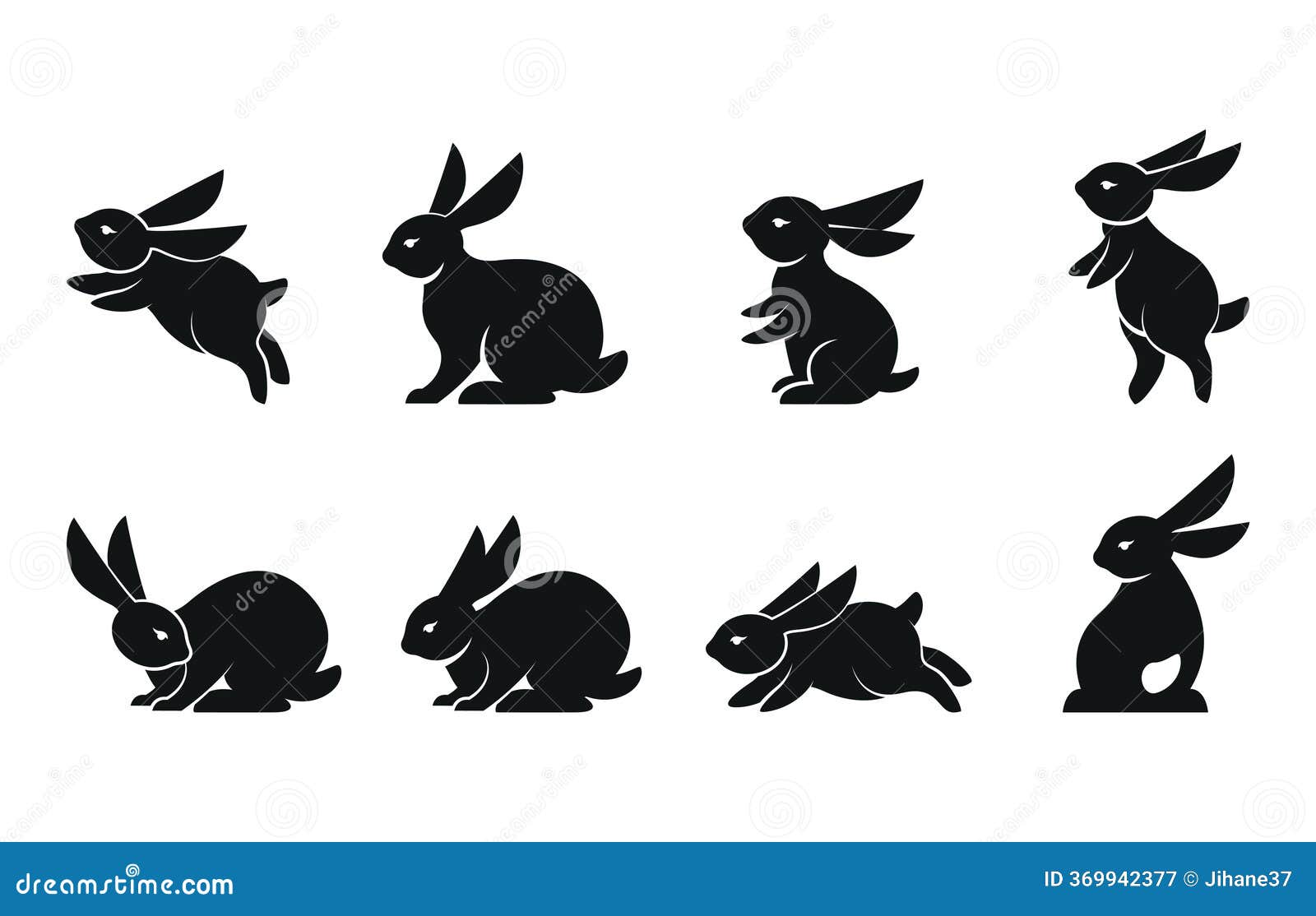 Rabbit Silhouette Vector Illustration | CartoonDealer.com #11124862