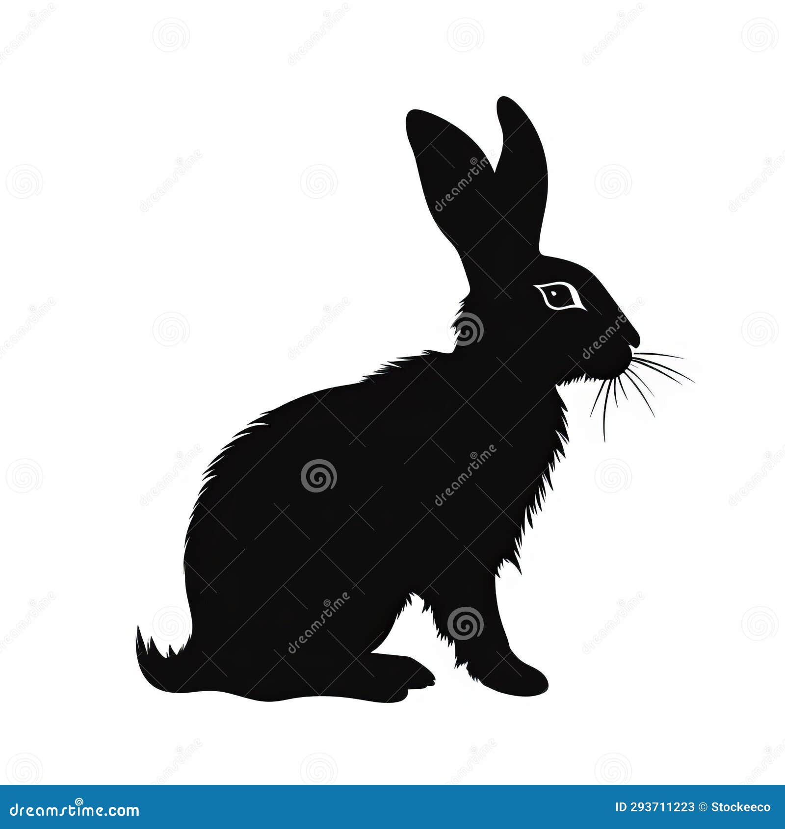 Cute Rabbit Silhouette: Illusory Vector Drawing in Low Resolution Stock ...