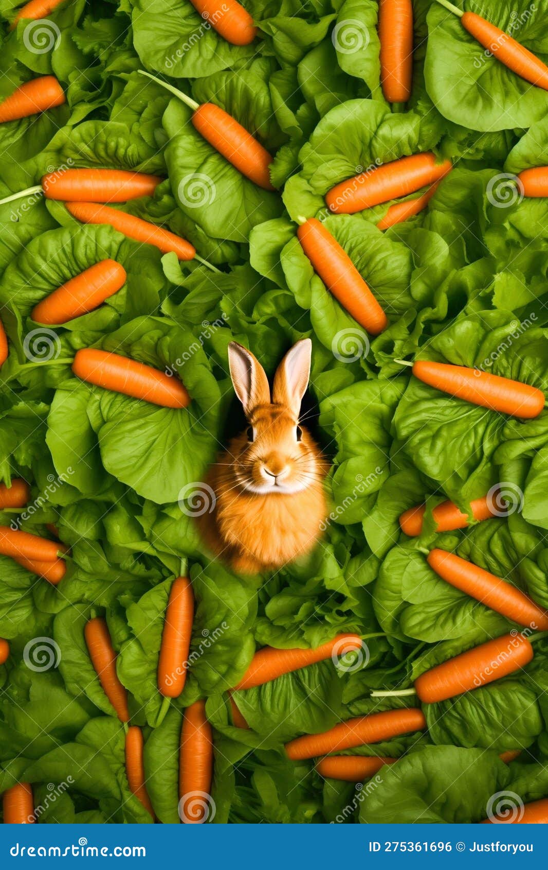 Cute Rabbit Sitting on Carrot Background. Generative Ai Stock ...