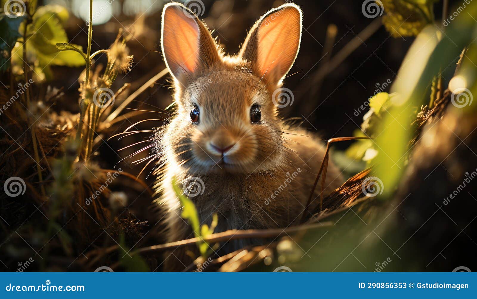 Cute Rabbit Sitting in Grass, Enjoying Nature Fluffy Beauty Generated ...