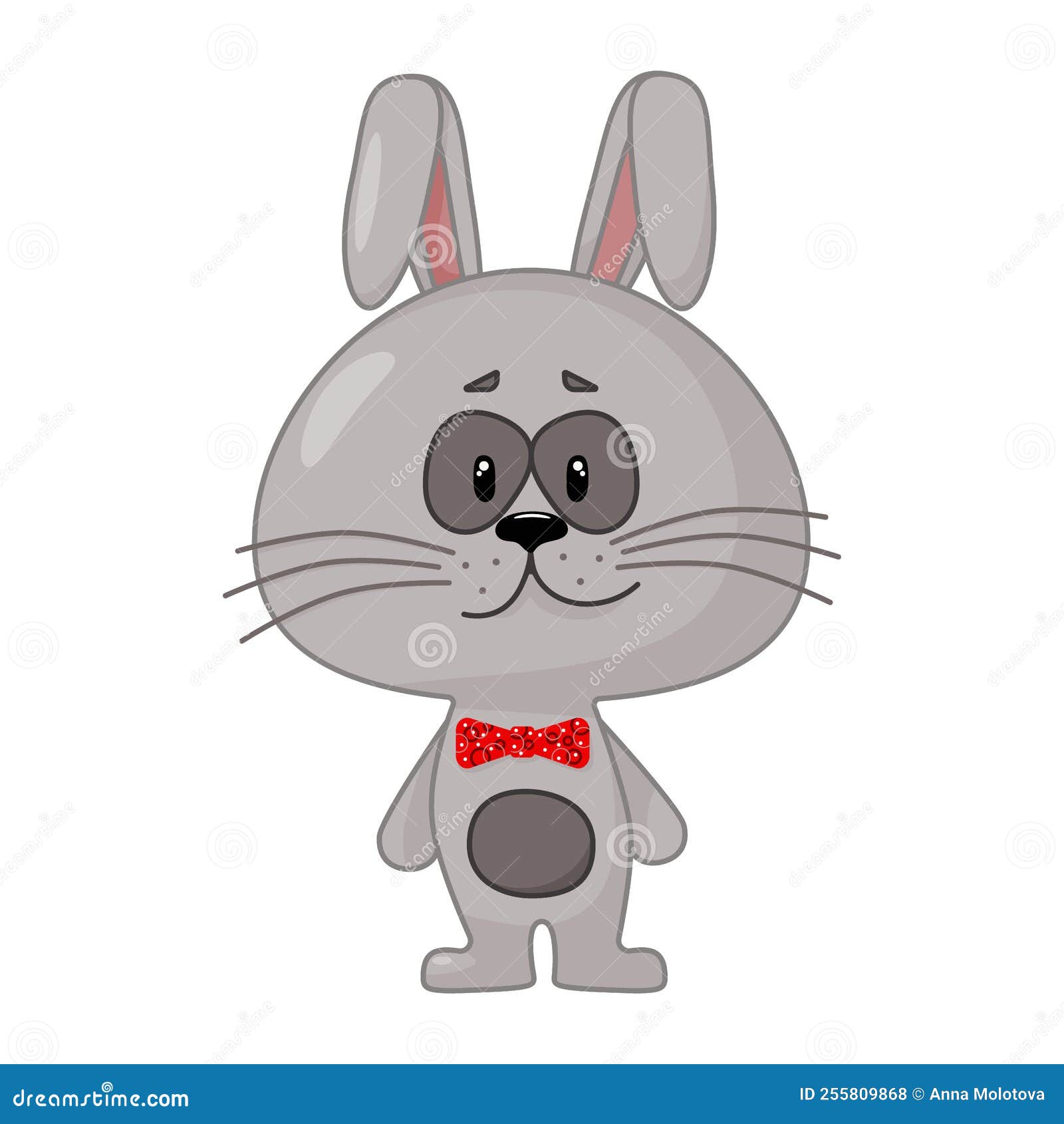 Cute Cartoon Rabbit in a Bow Tie. Stock Vector - Illustration of animal ...
