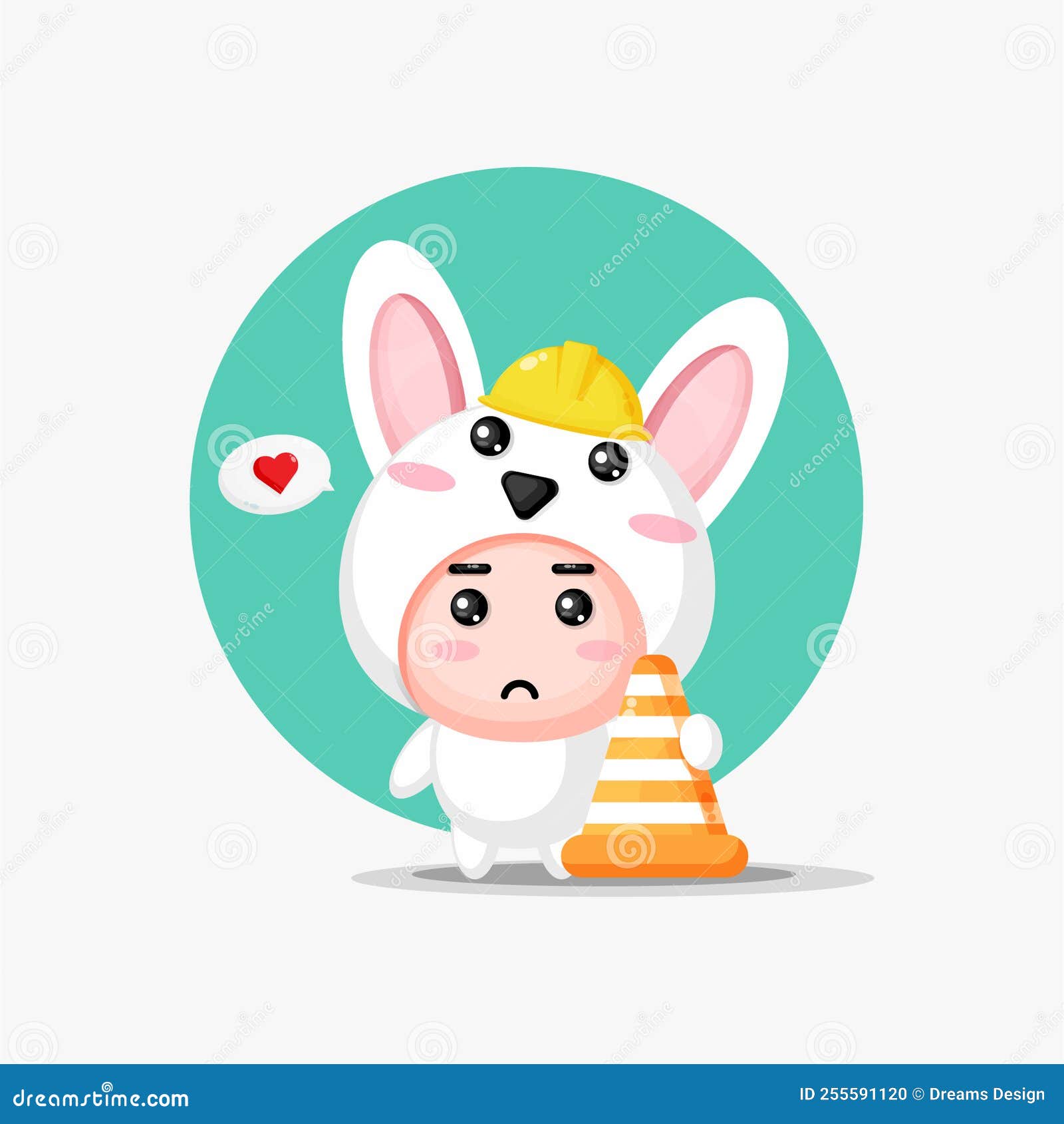 Cute Rabbit Works in Construction Stock Vector - Illustration of animal ...