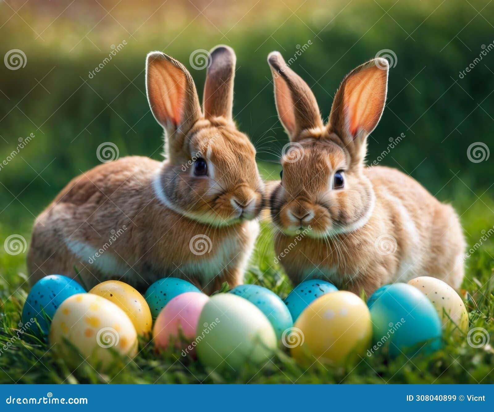 Cute Rabbits for the Holiday of Holy Easter. Stock Image - Image of ...