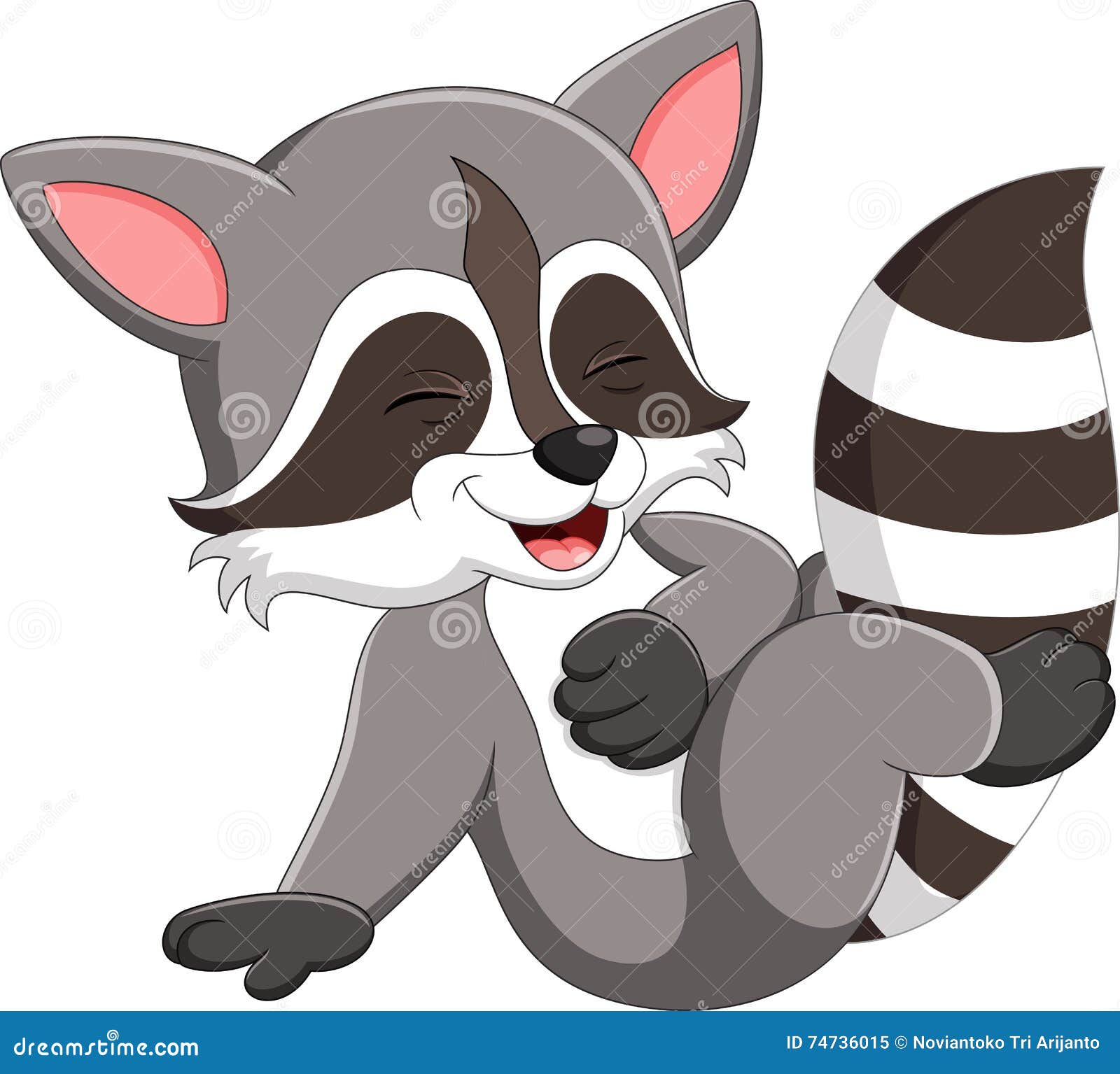Cute raccoon cartoon stock vector. Illustration of design - 74736015