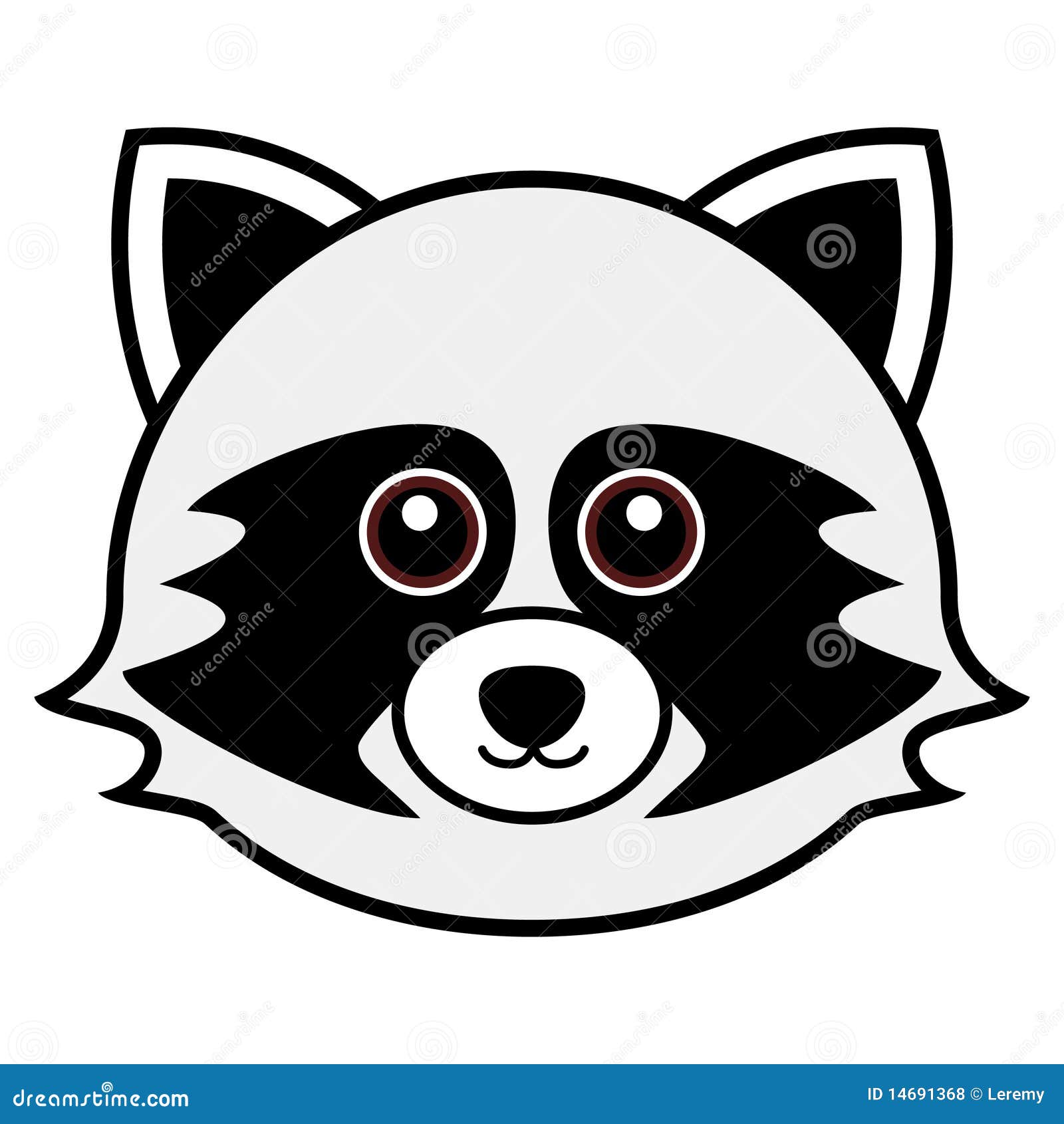 Cute Raccoon Vector stock vector. Illustration of face - 14691368