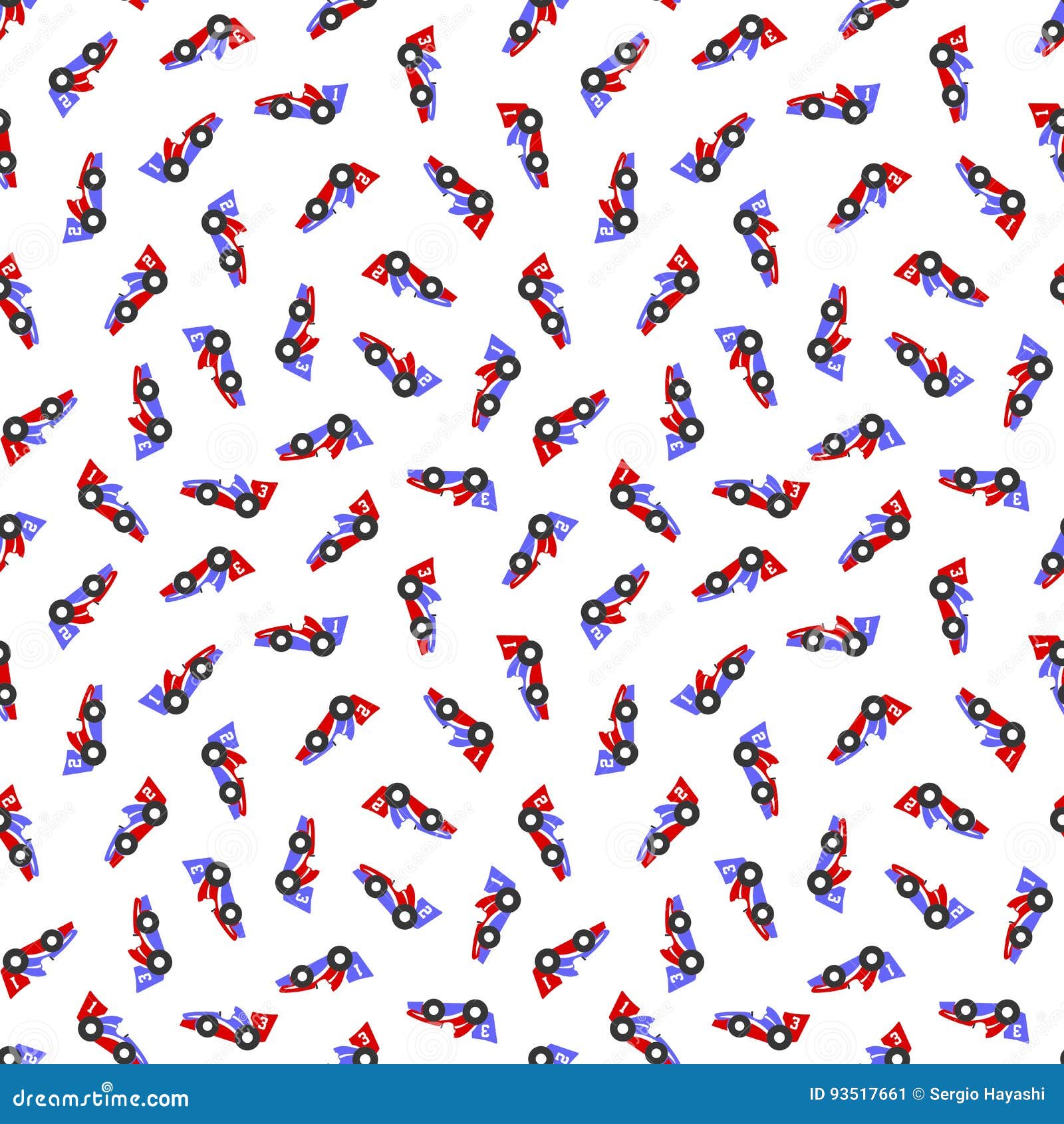 Cute Racing Cars Vector Pattern Stock Vector - Illustration of race ...