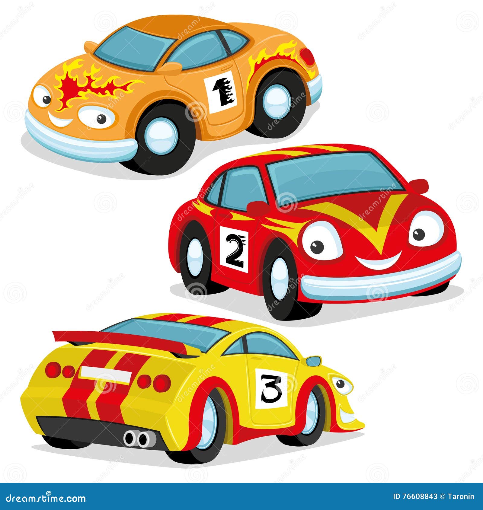 Cute racing cars. stock vector. Illustration of colored - 76608843