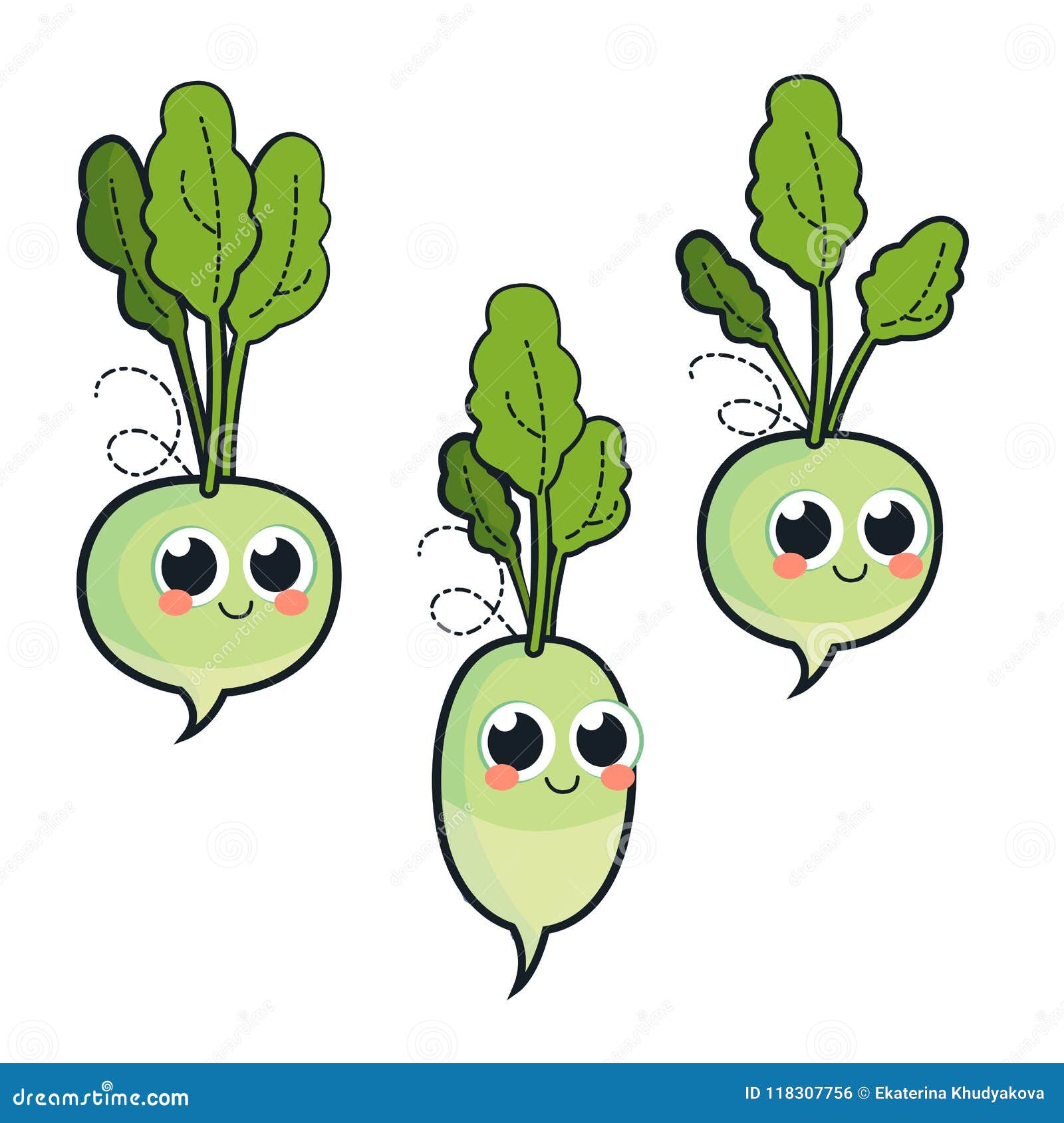 Cute radish characters. stock illustration. Illustration of character ...