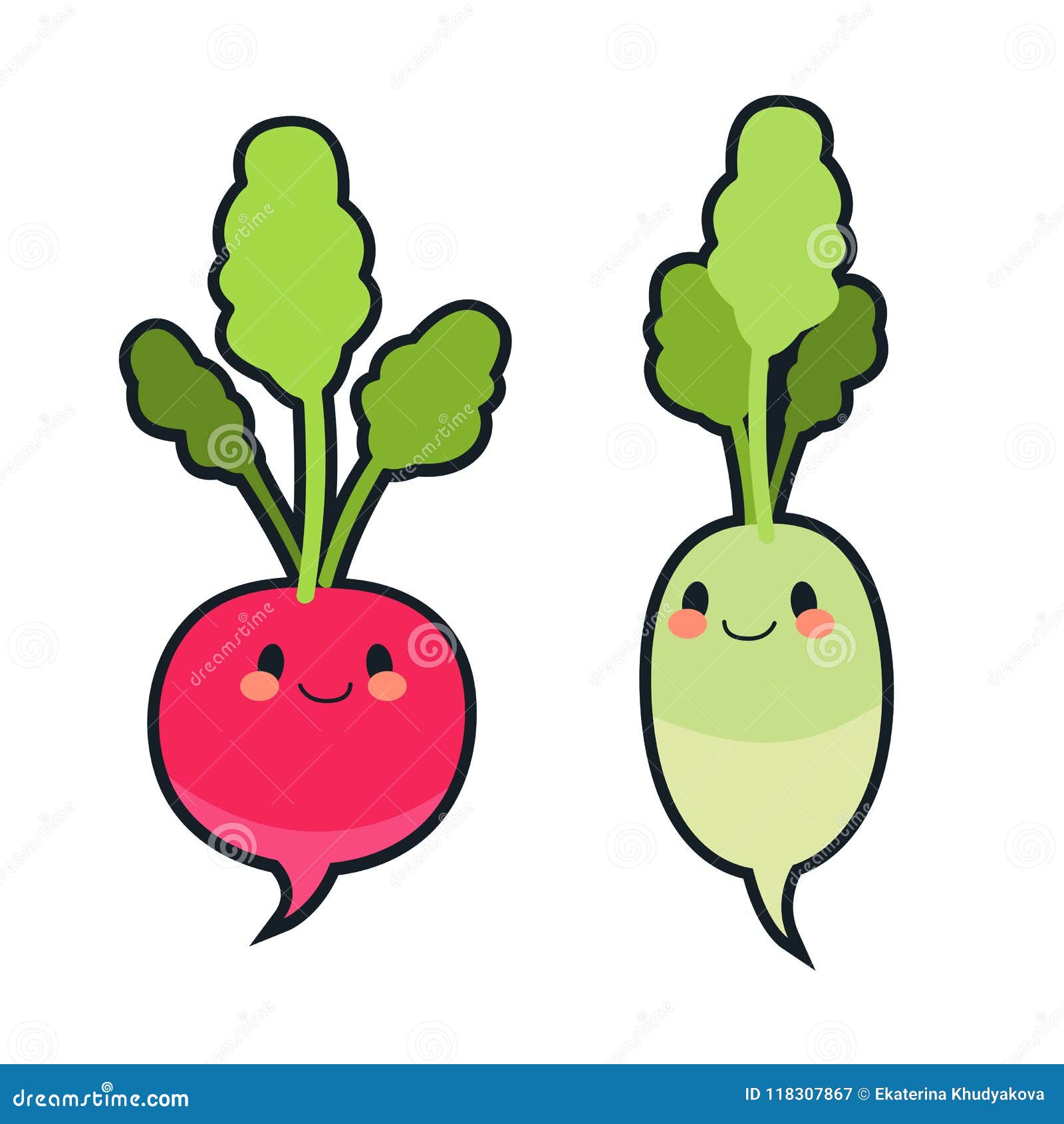 Cute radish characters stock illustration. Illustration of fruit ...