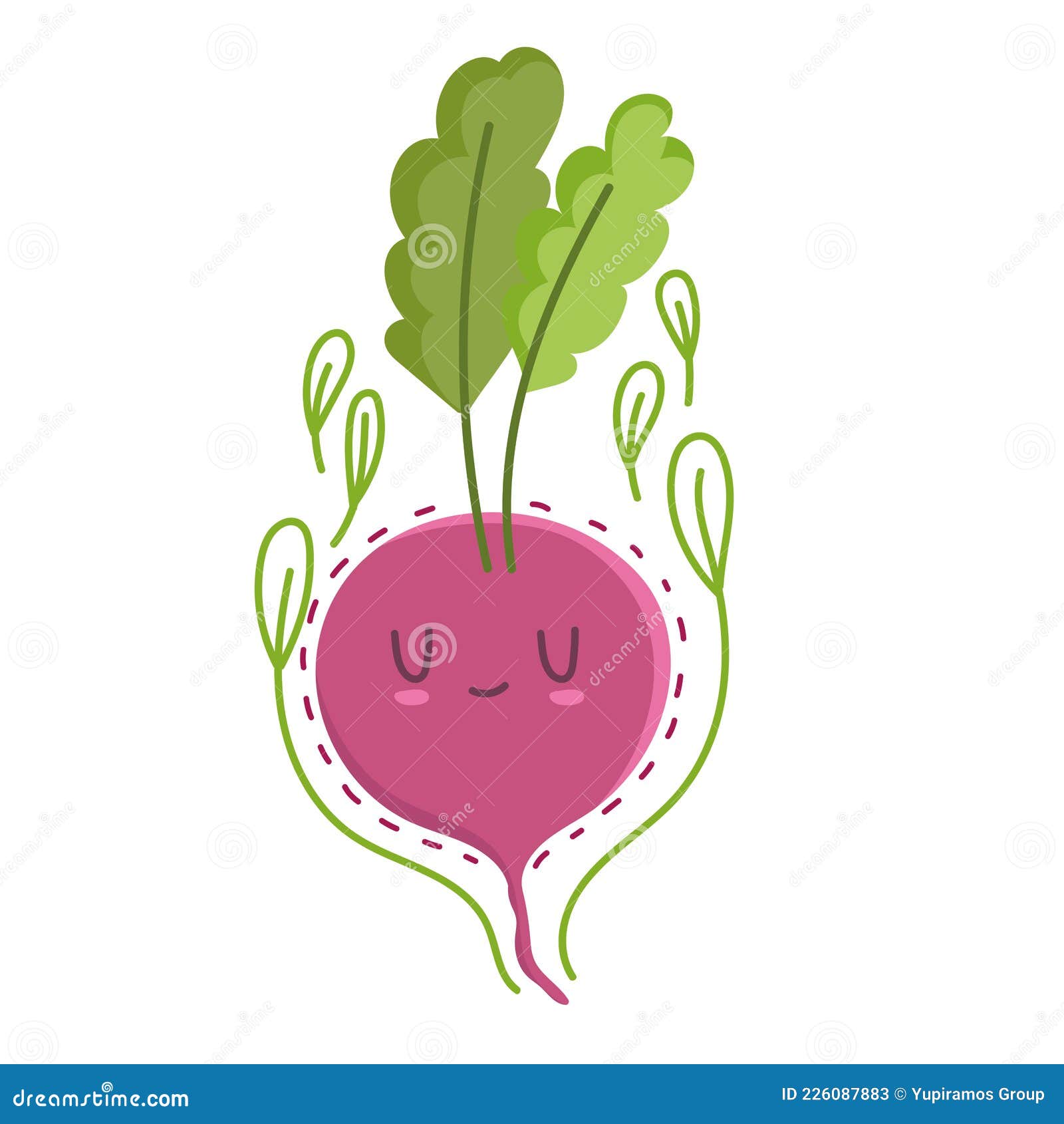 Cute radish is vegetable stock vector. Illustration of face - 226087883