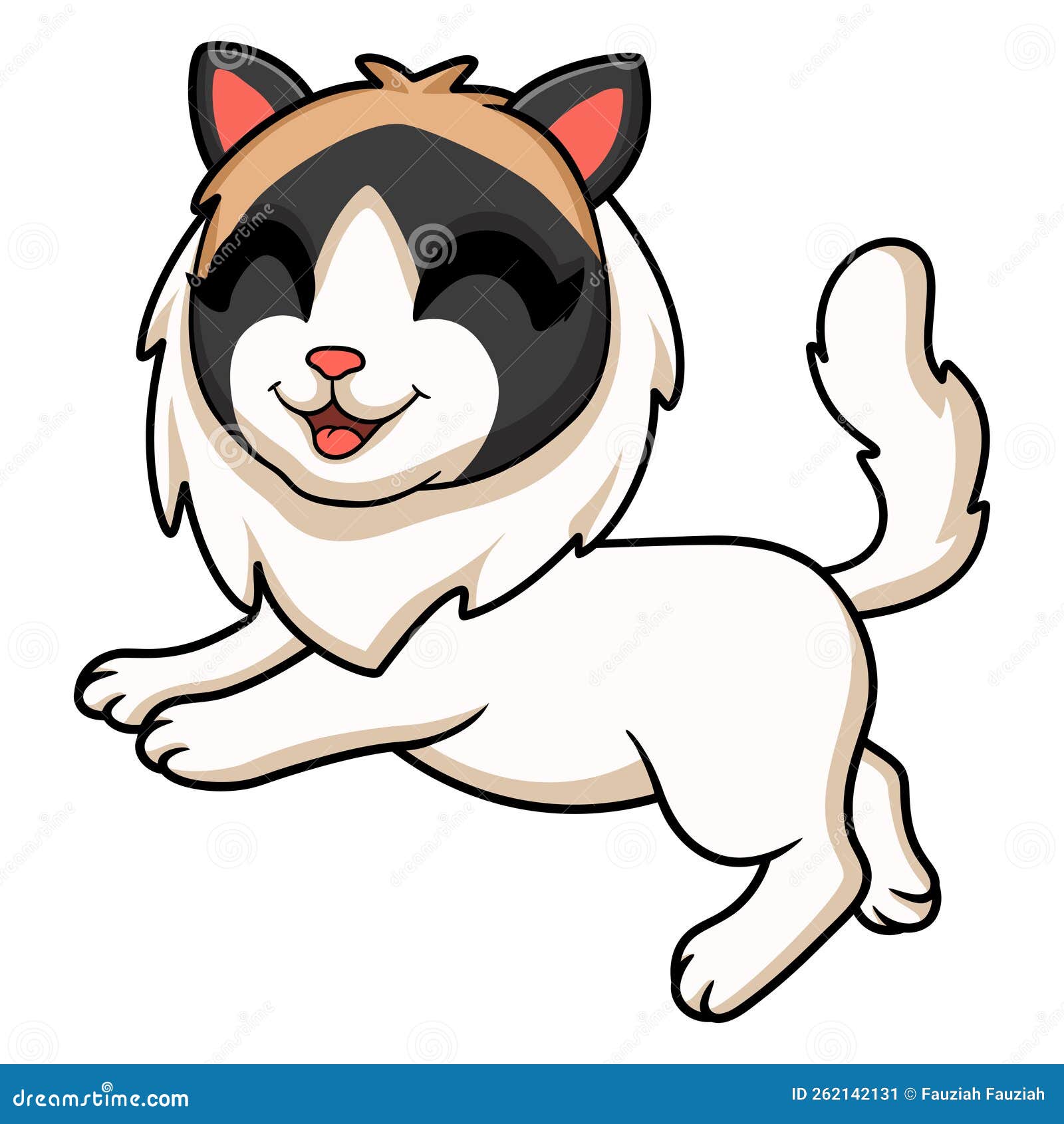Cute rag doll cat cartoon stock vector. Illustration of funny - 262142131