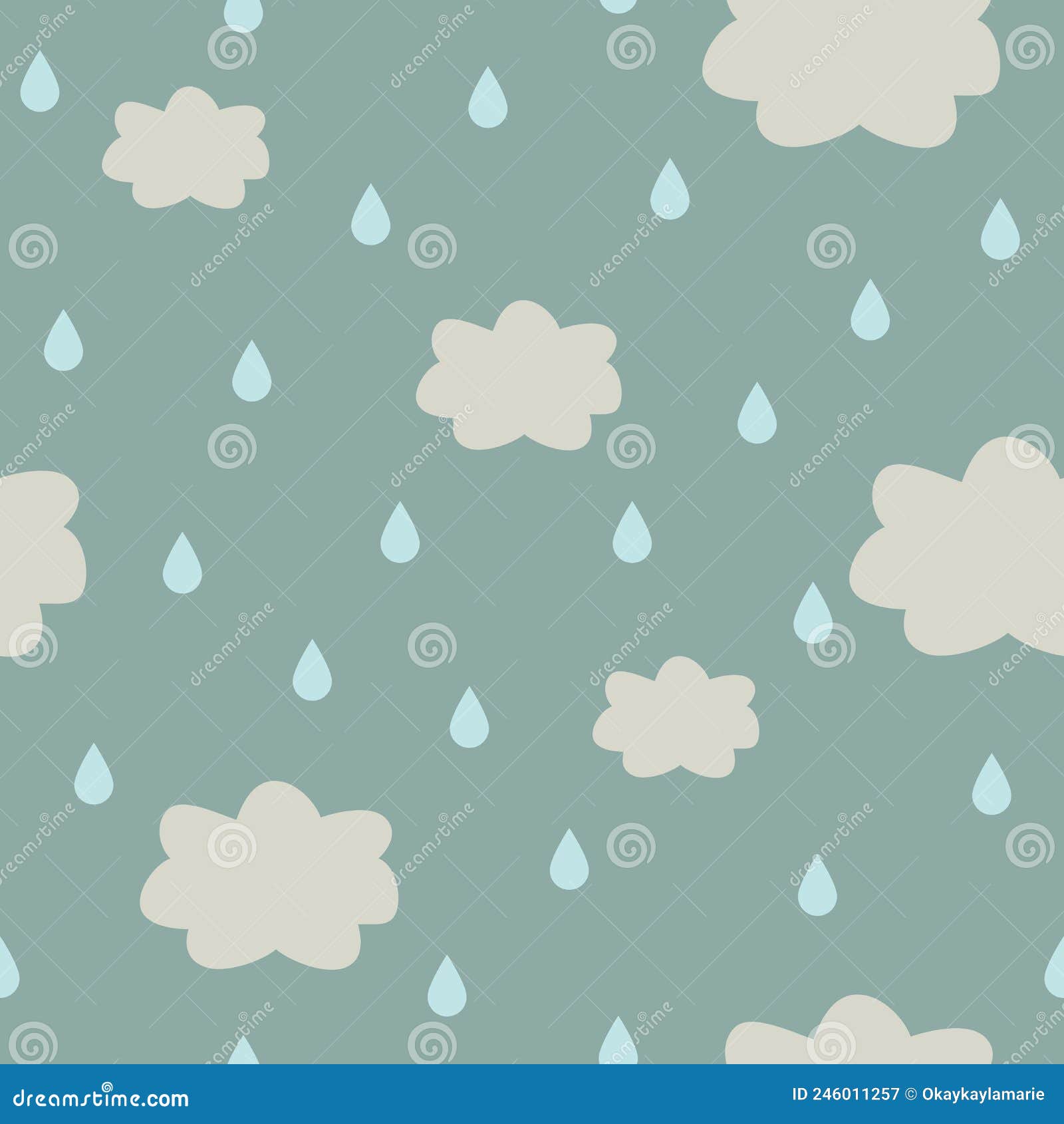 Cute Rain Clouds Seamless Repeat Design Stock Vector - Illustration of ...