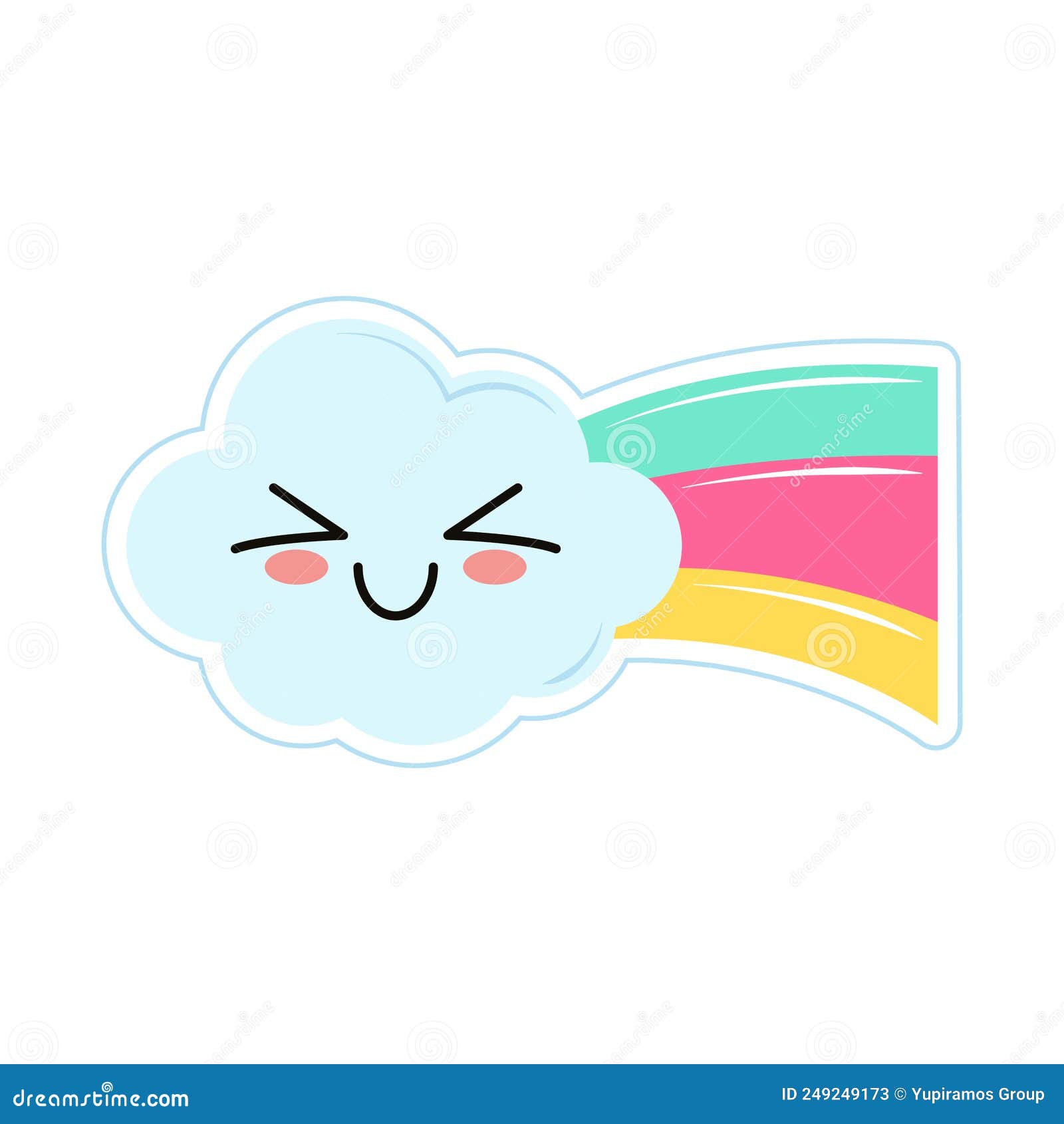 Cute rainbow cloud stock vector. Illustration of rainbow - 249249173