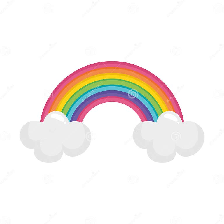 Cute Rainbow And Clouds Stock Vector Illustration Of Drawing 273219945