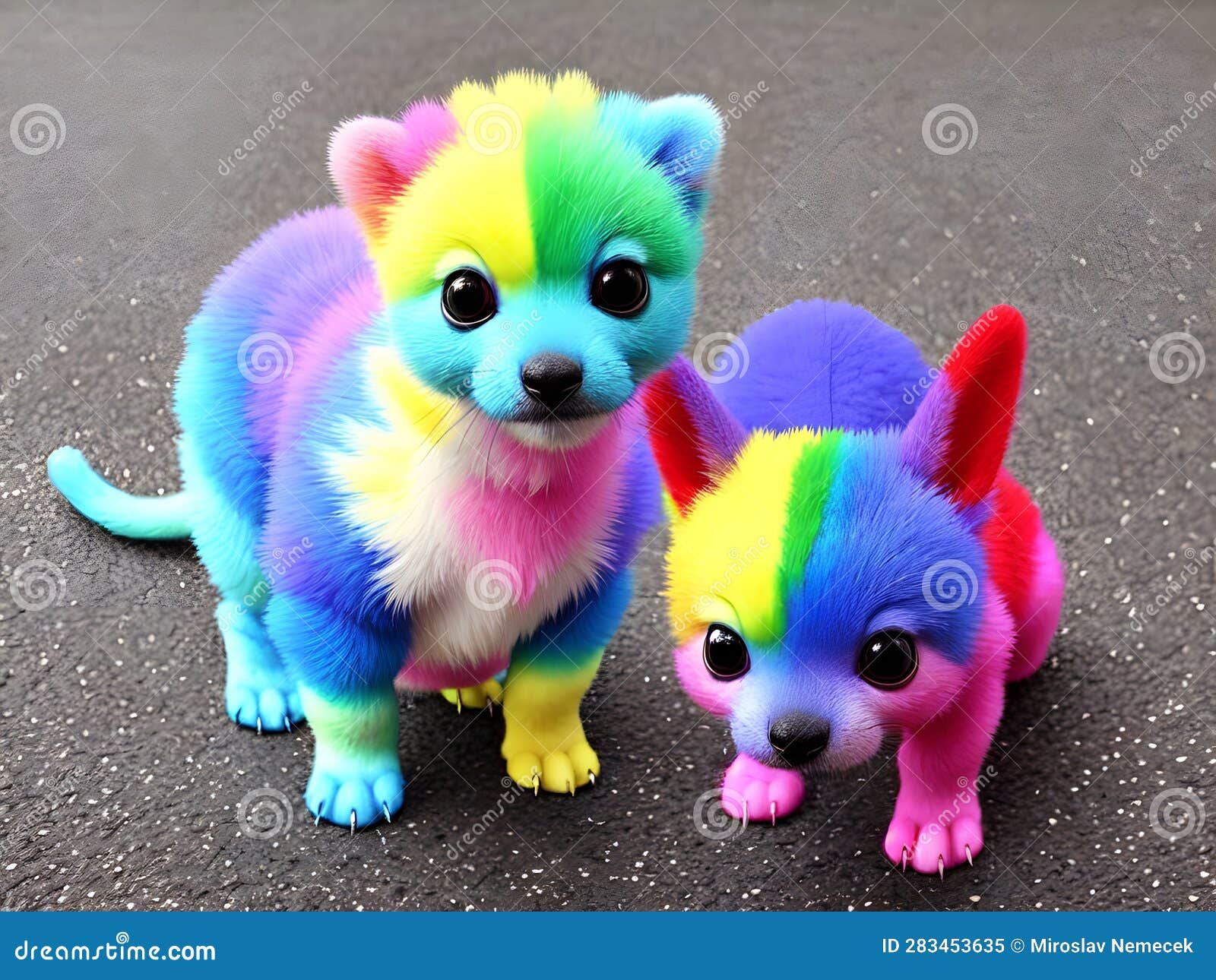 Cute Rainbow Pet Animal, Generative AI Illustration Stock Image - Image ...
