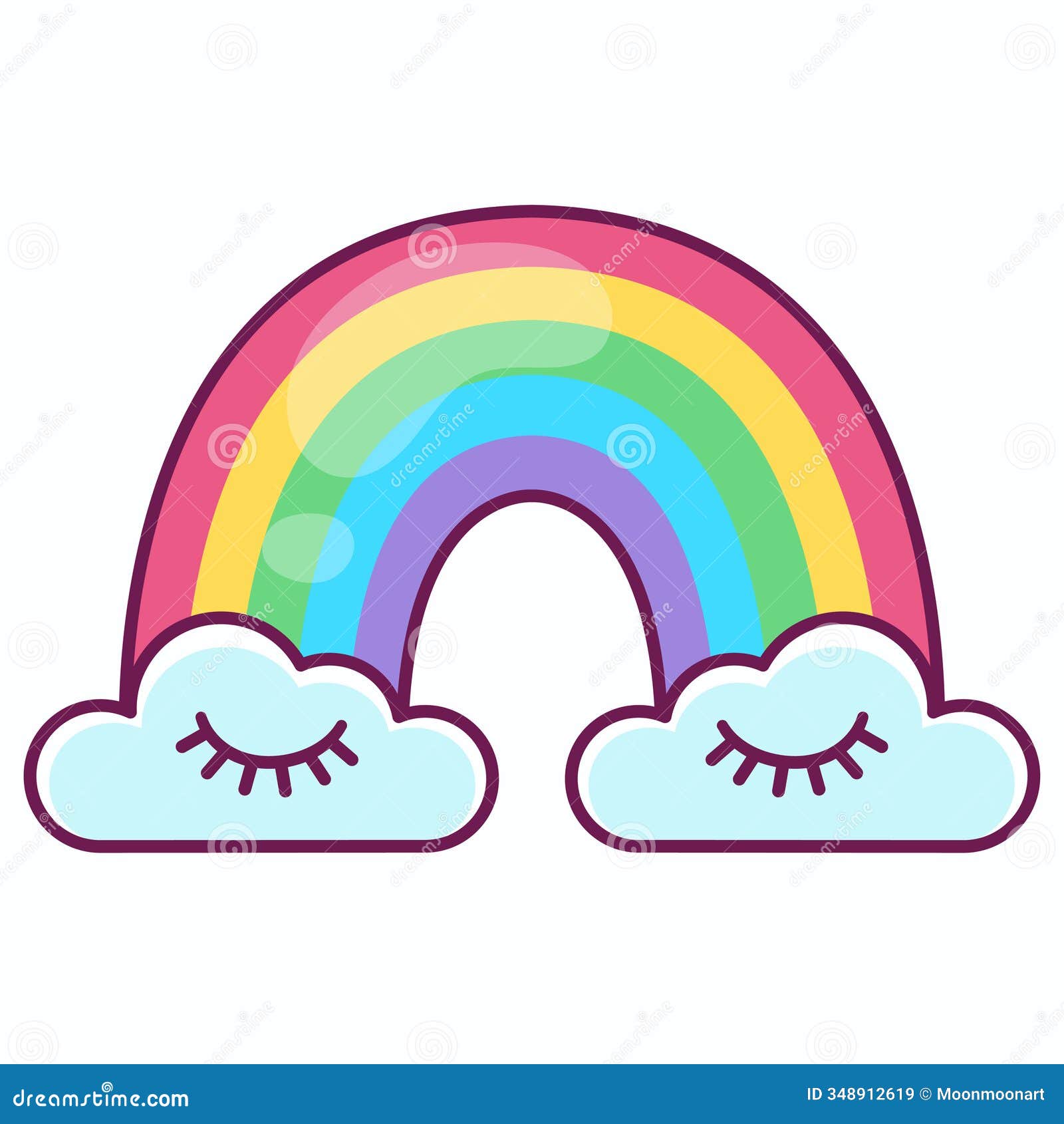 Rainbow Sweet Muffins. Banner Set Multicolored Cupcakes. Sweet Whipped ...