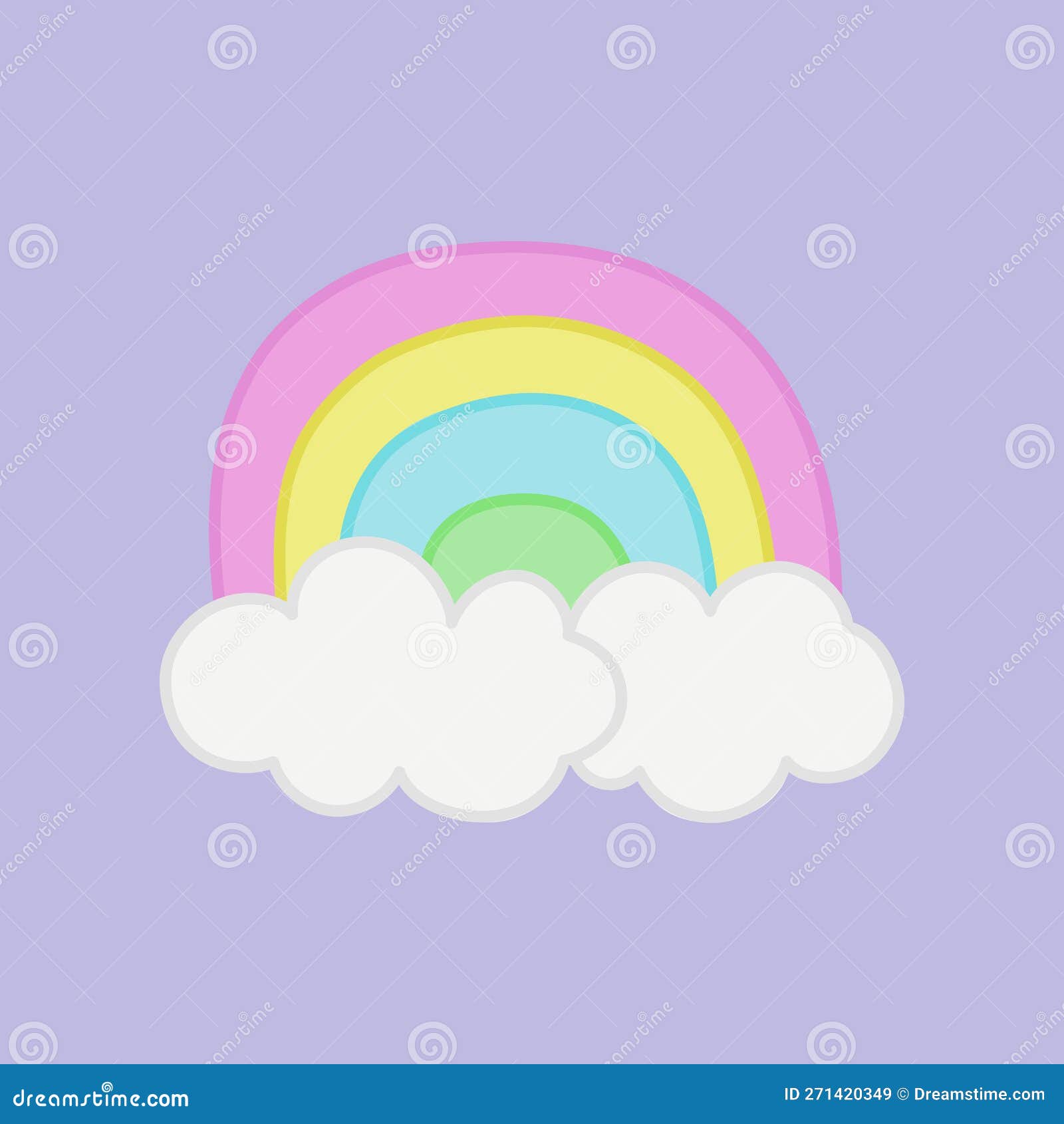 Cute Rainbow Vector Illustration Stock Vector - Illustration of purple ...