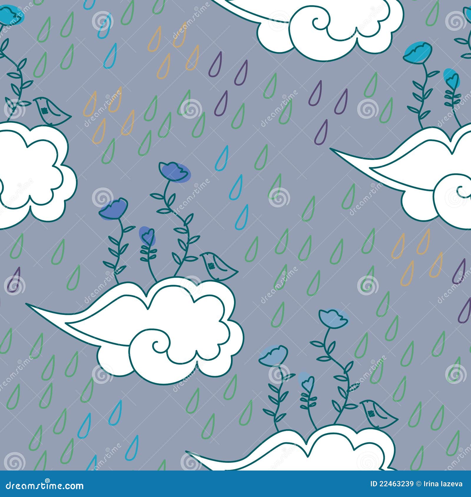 Cute raining pattern stock illustration. Illustration of pattern - 22463239