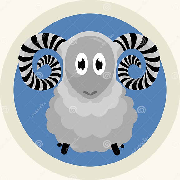 Cute ram stock vector. Illustration of grin, goat, design - 12566254