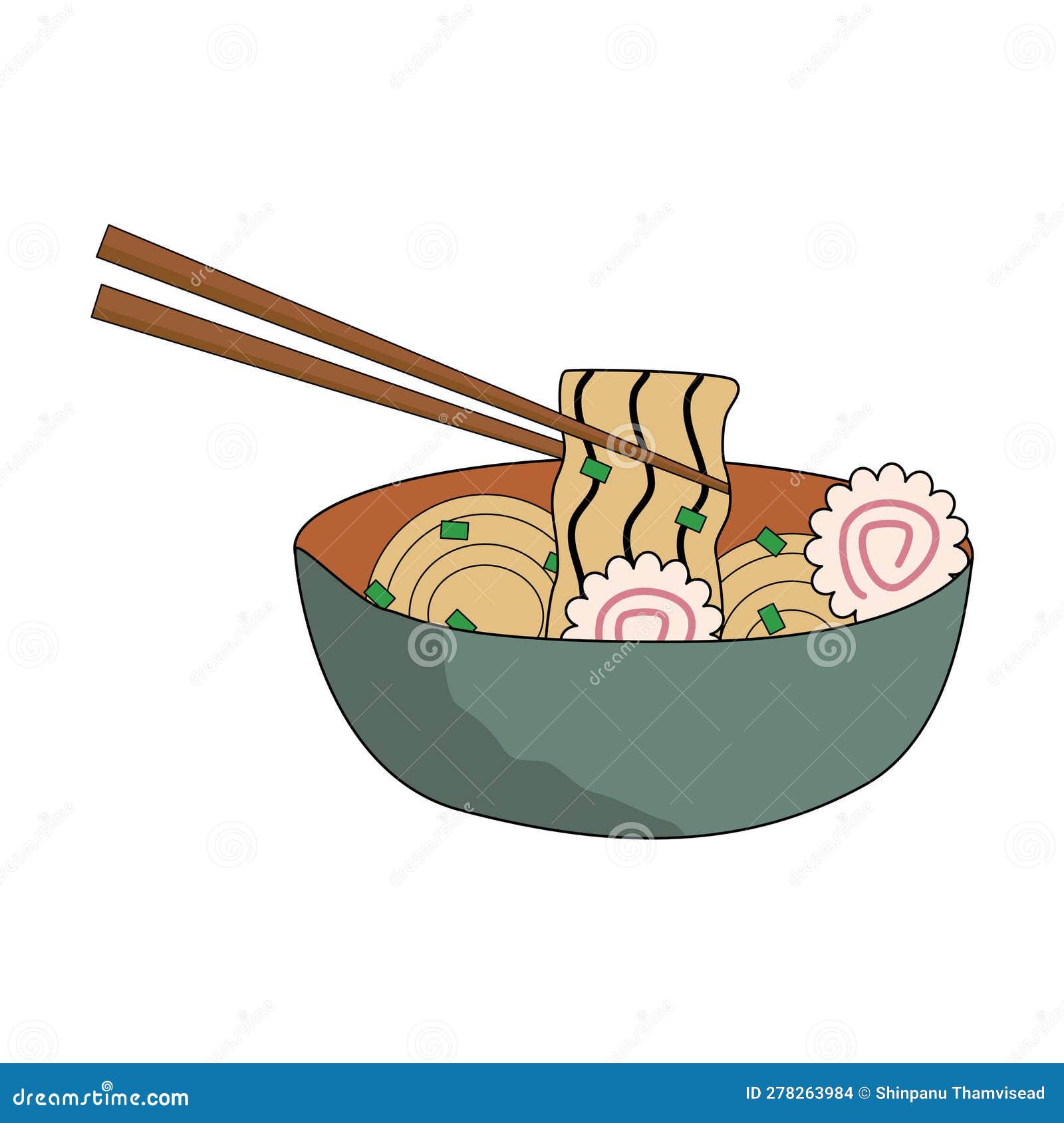 Cute Ramen Noodles For Logo Or Sticker Vector Illustration ...