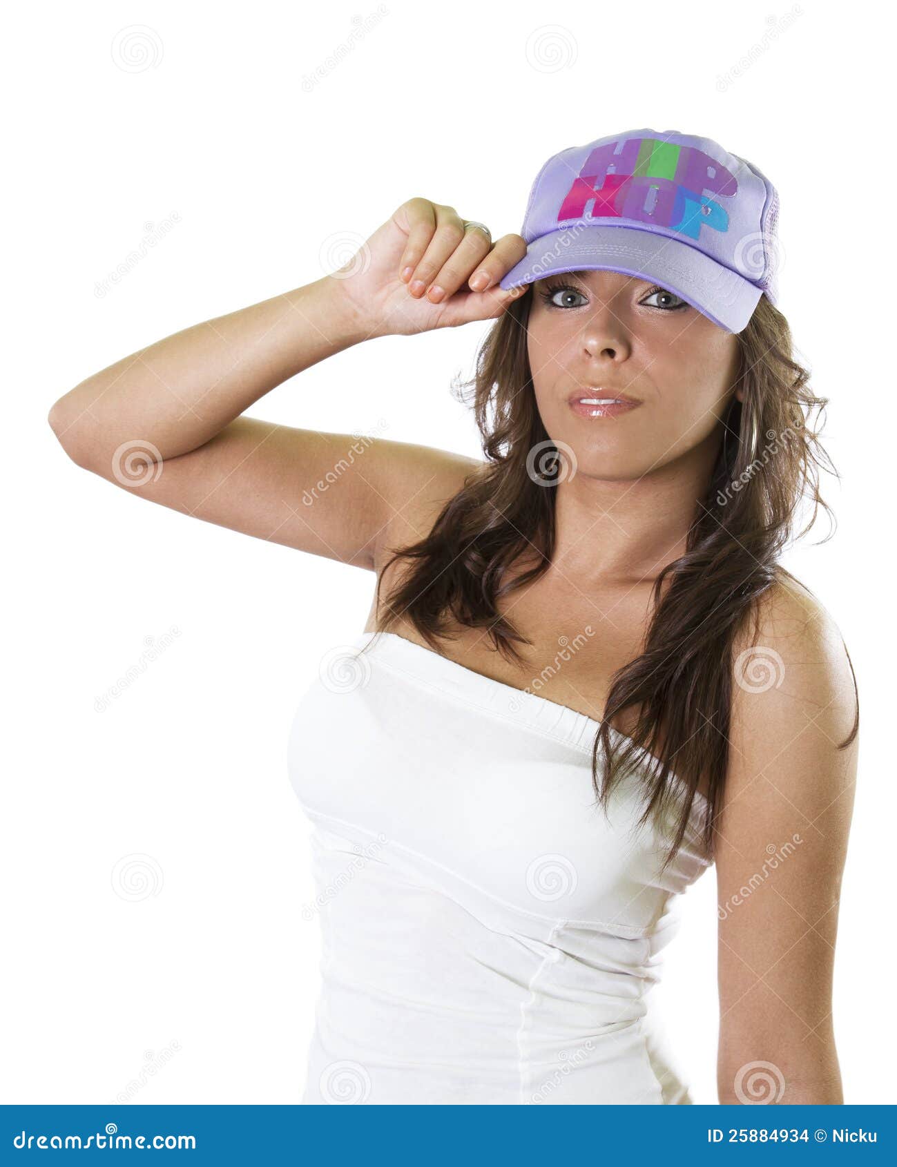 Cute Rapper Girl Over White Stock Images - Image: 25884934