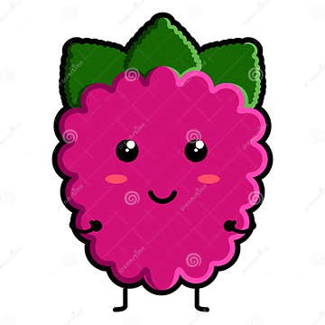 Cute raspberry emoticon stock vector. Illustration of happy - 117593387