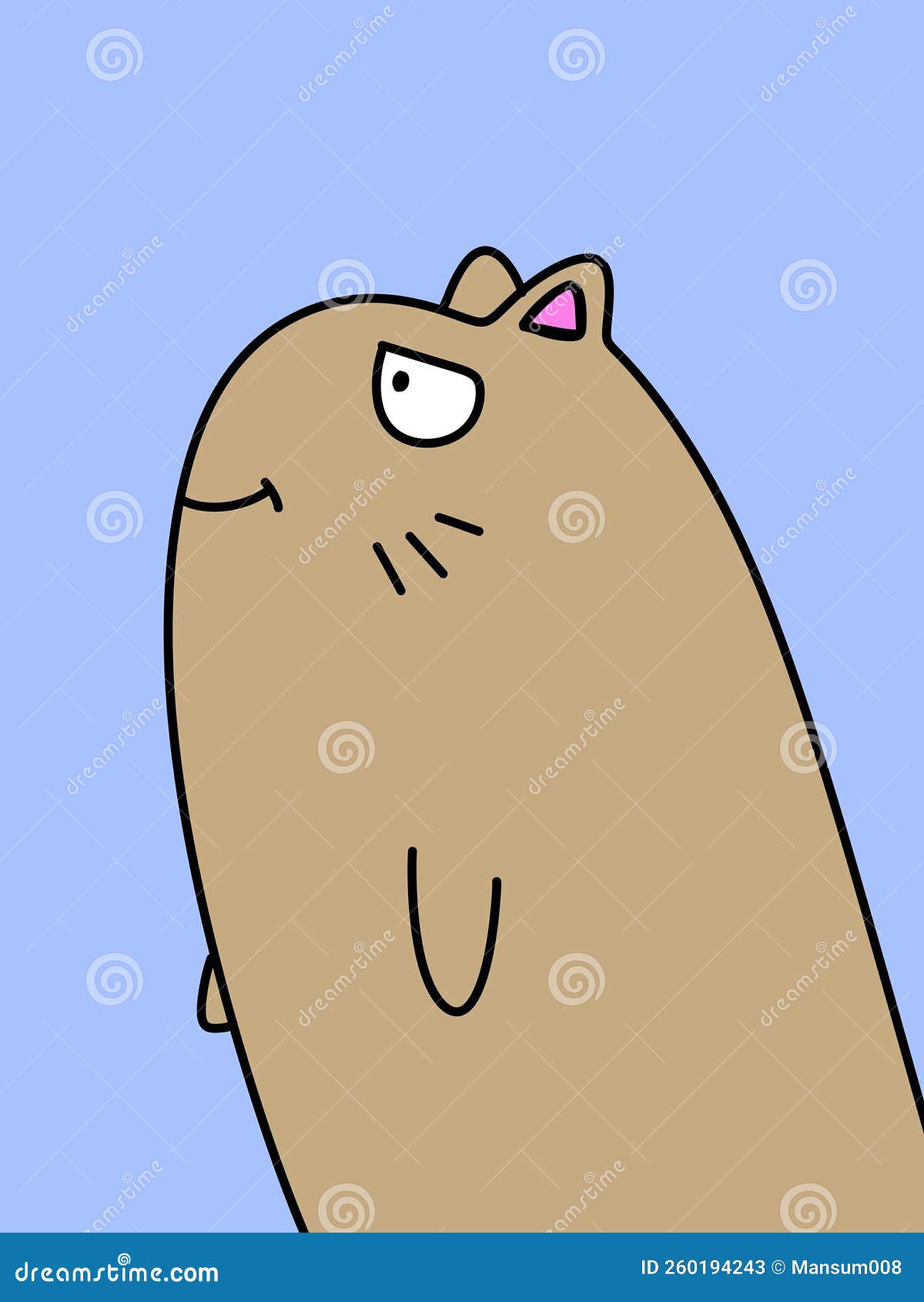Cute Rat Cartoon on Blue Background Stock Illustration - Illustration ...