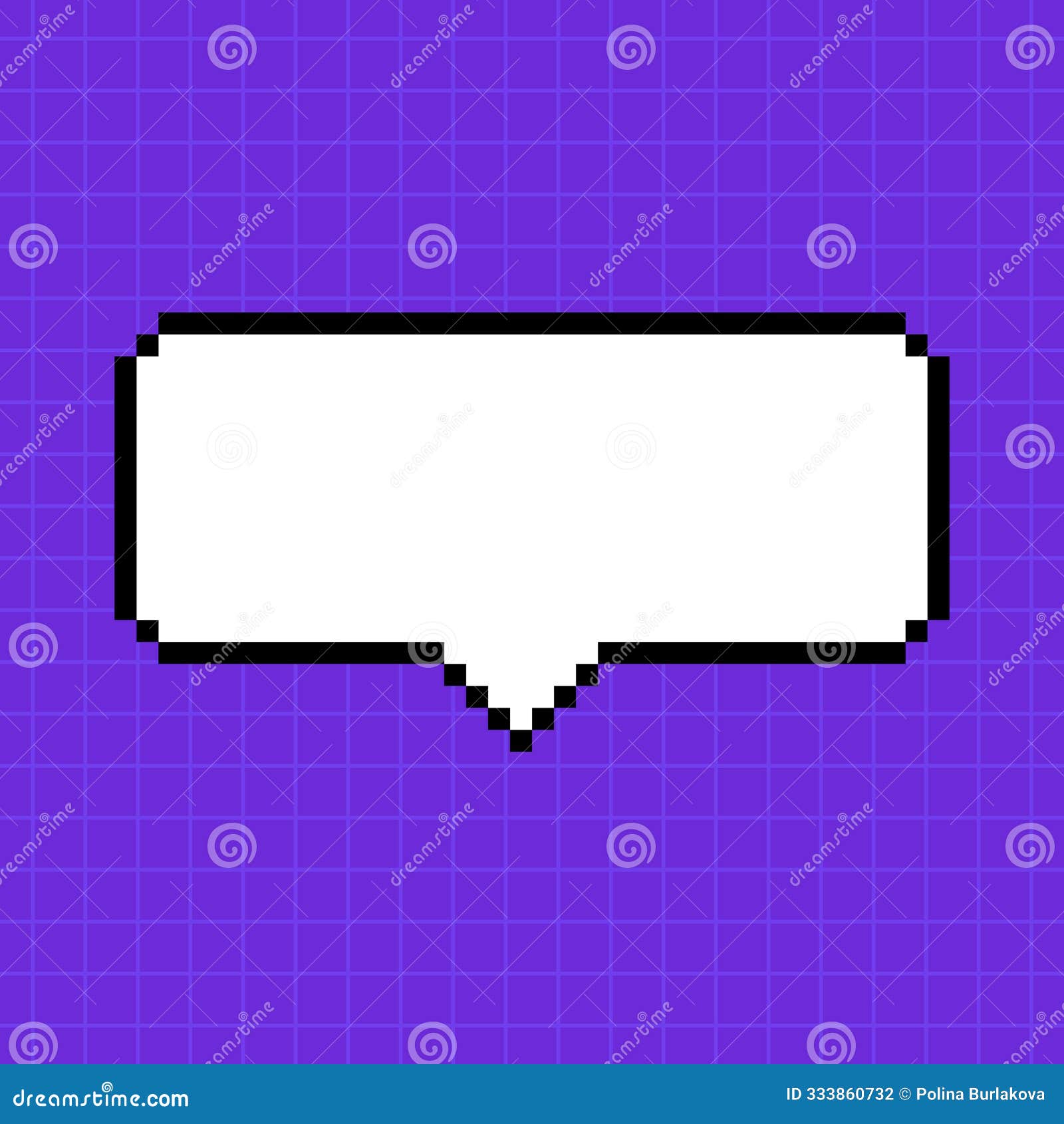Cute Rectangular Frame in the Shape of a Pixel Dialog Box on a Purple ...