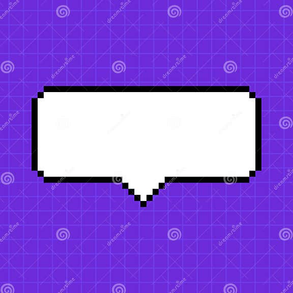 Cute Rectangular Frame in the Shape of a Pixel Dialog Box on a Purple ...