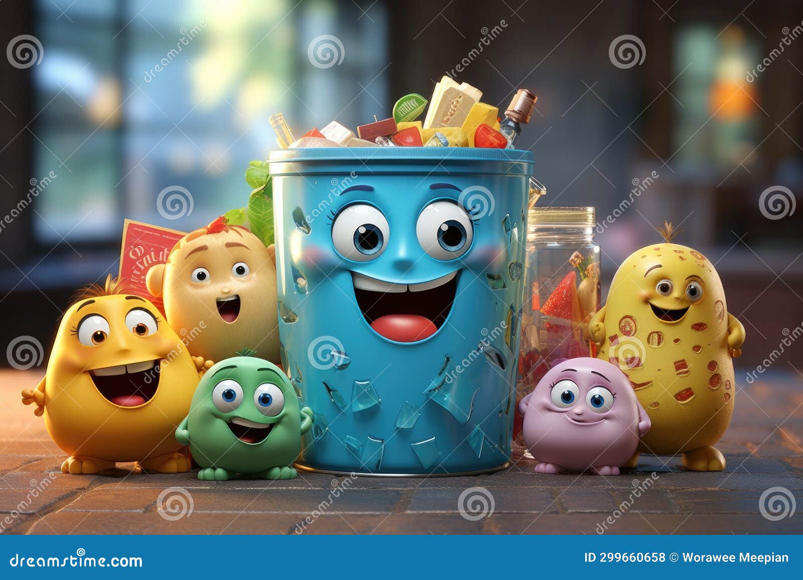 Cute Recycle Character. Global Sustainability Concept Stock ...