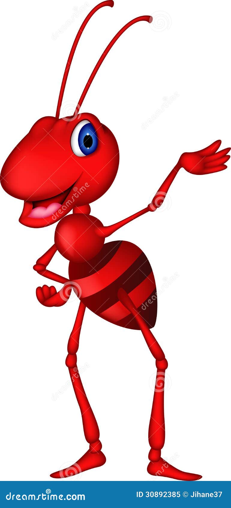 Cute Red Ant Cartoon Presenting Stock Illustration - Illustration of ...