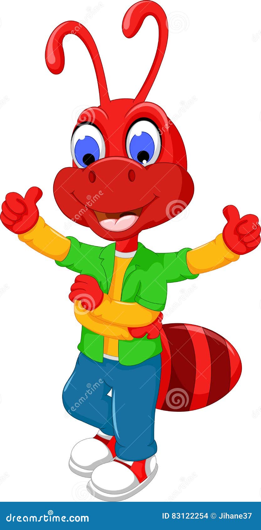 Cute Red Ant Cartoon Thumb Up Stock Illustration - Illustration of ...
