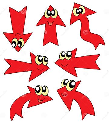 Cute red arrows stock vector. Illustration of lead, direct - 6236137
