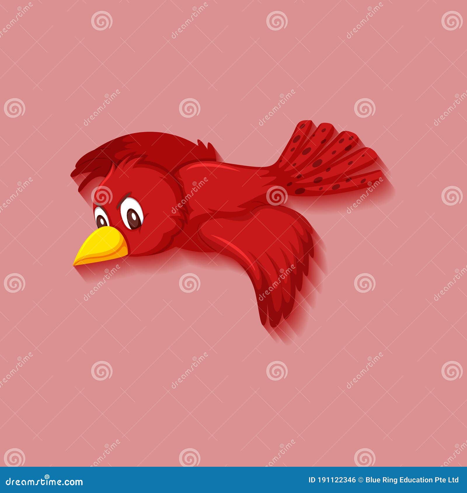 Cute Red Bird Cartoon Character Stock Vector - Illustration of bird ...