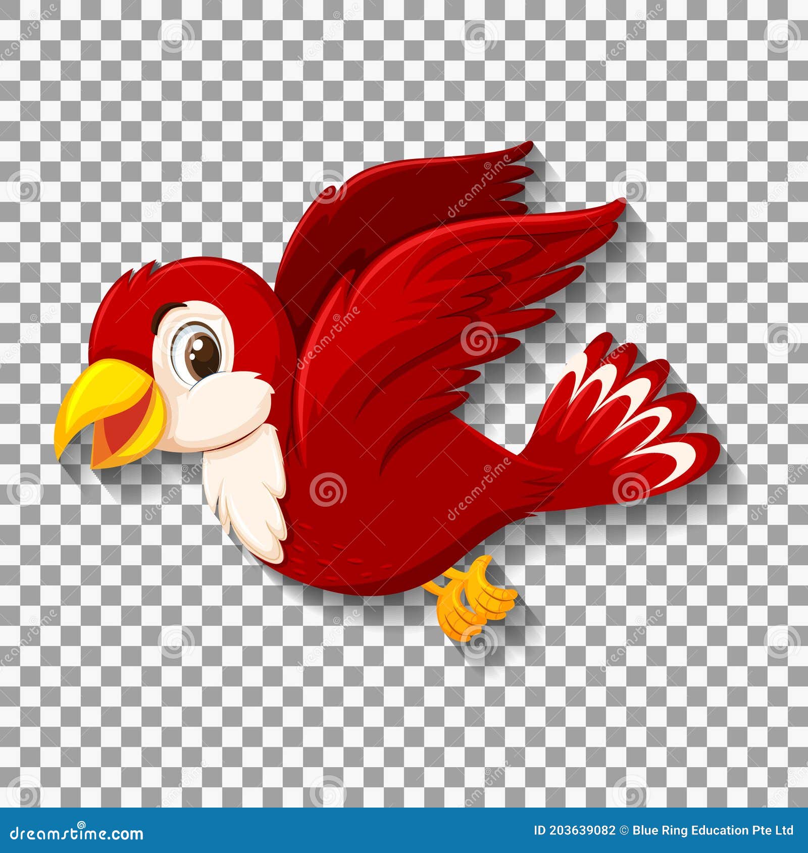 Cute Red Bird Cartoon Character Stock Vector - Illustration of color ...