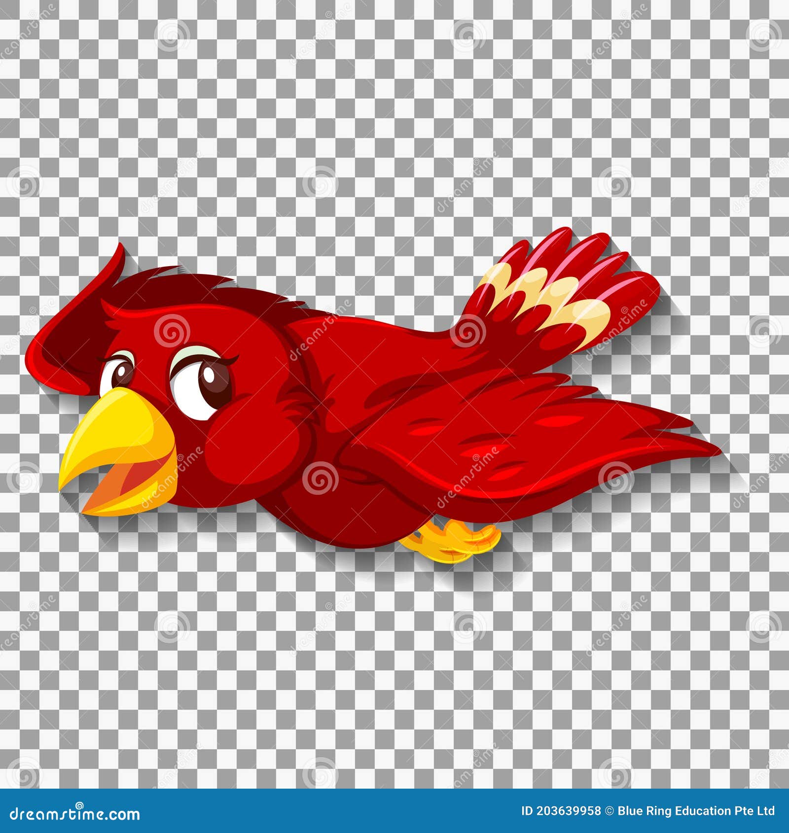 Cute Red Bird Cartoon Character Stock Vector - Illustration of vector ...