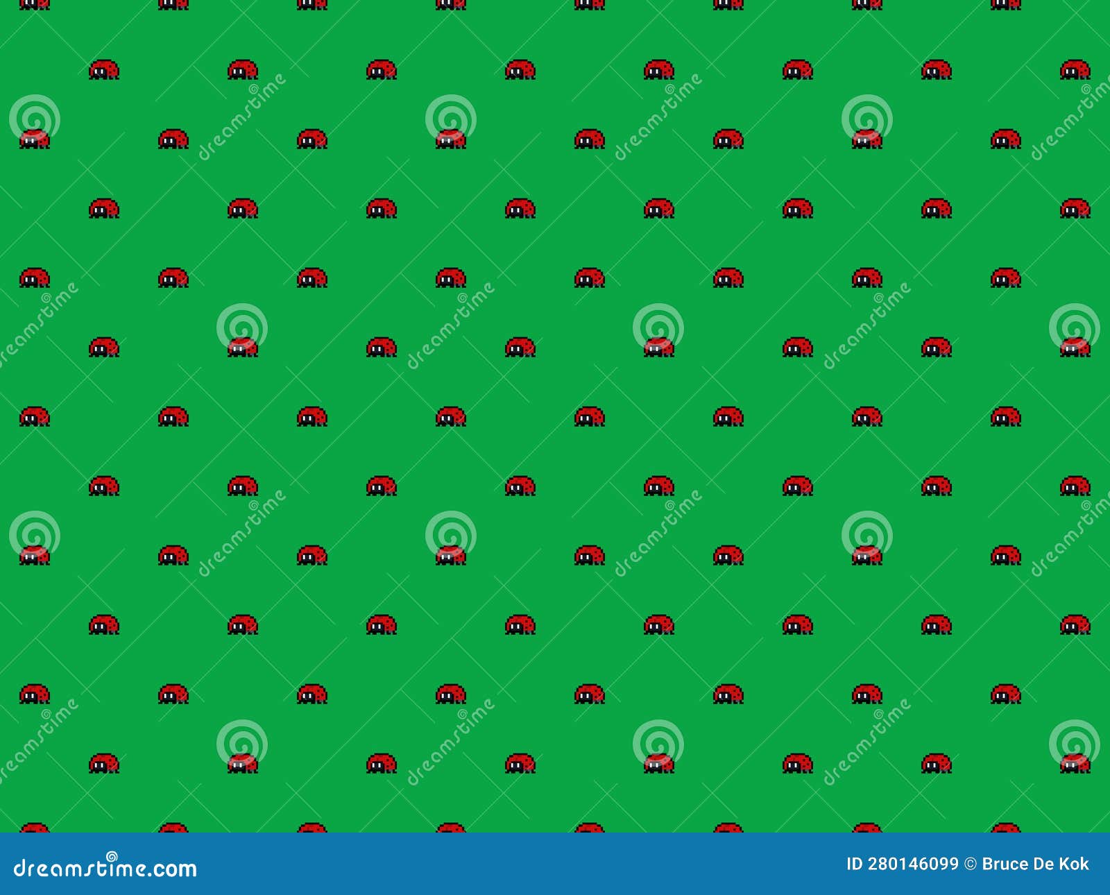 Cute Red 8 Bit Lady Bird or Bug Pattern Background - High Res 4k ...