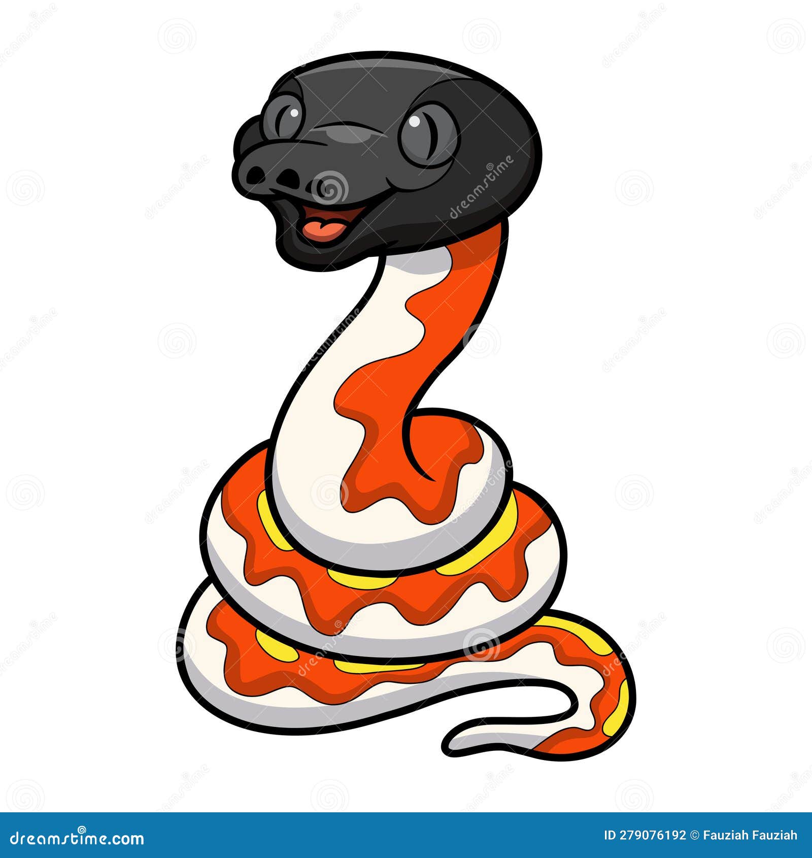 Cute Red Blood Python Cartoon Stock Vector - Illustration of character ...