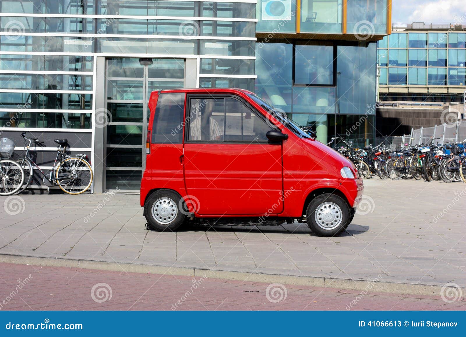 Cute red car stock image. Image of individuality, triangle - 41066613