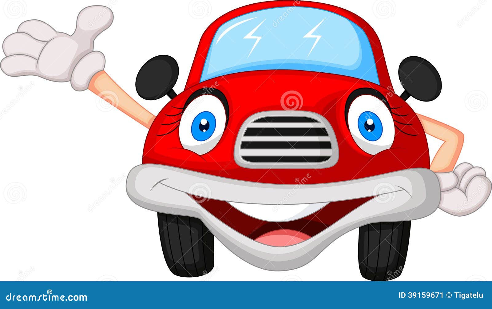 Cute Red Car Cartoon Character Stock Vector - Illustration of care ...