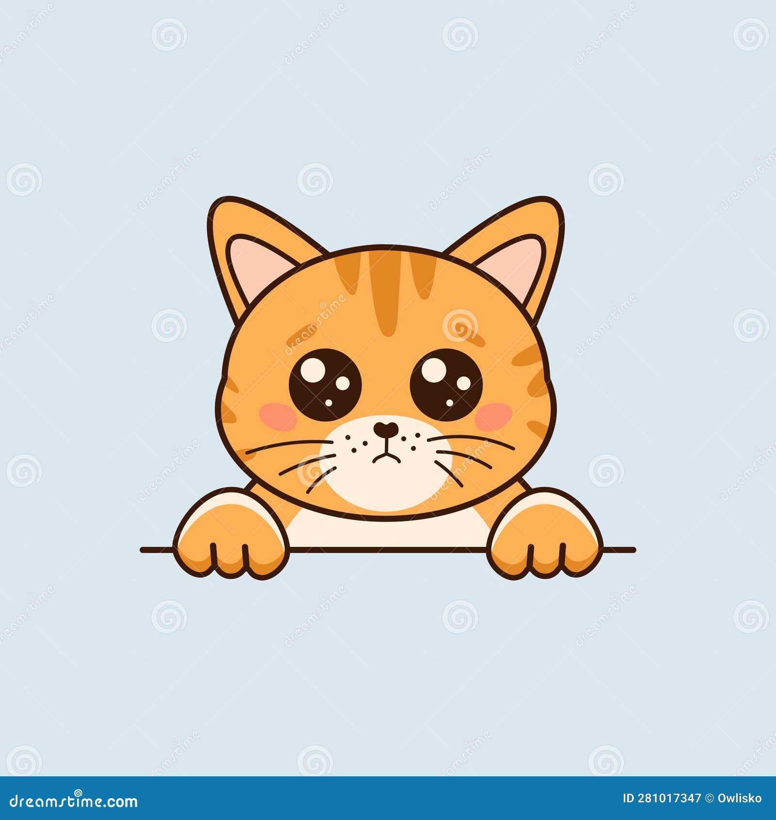 Cute Red Cat with Pleading Look Stock Vector - Illustration of ...
