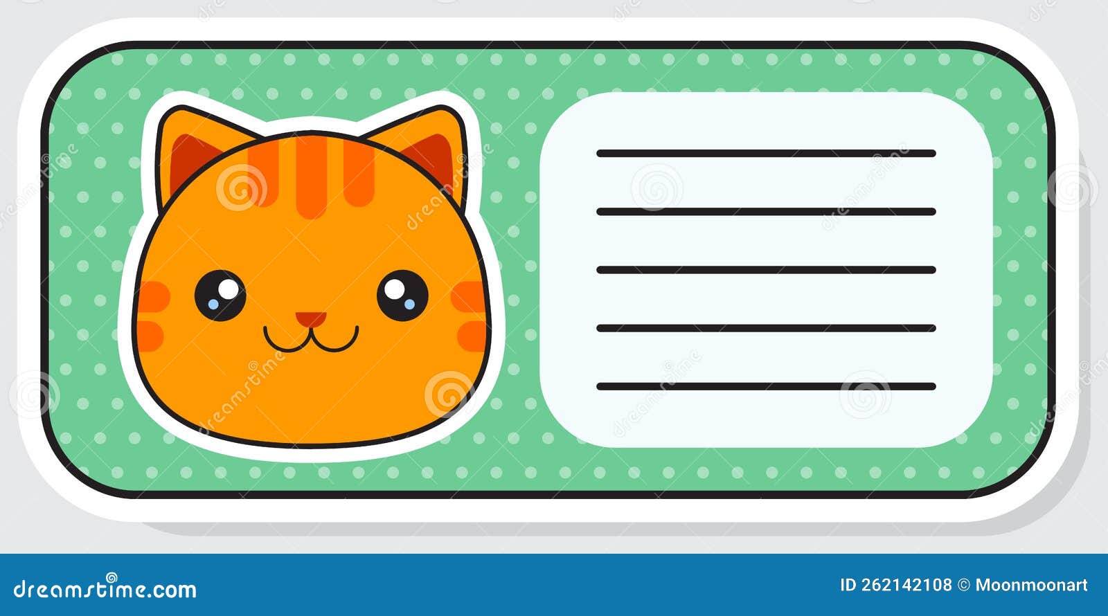 Cute Red Cat. Vector Sticker. Notepad Sticker Stock Vector ...