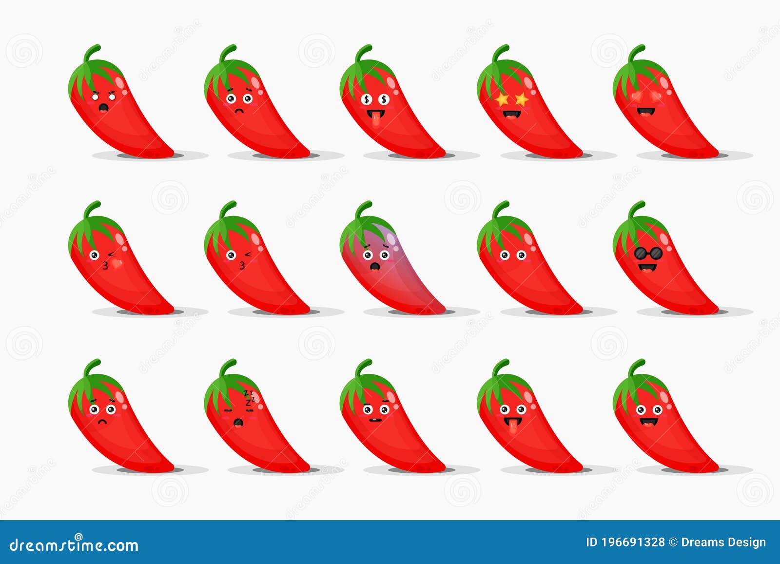 Hot Spicy Emoticons Collection Vector Illustration | CartoonDealer.com ...