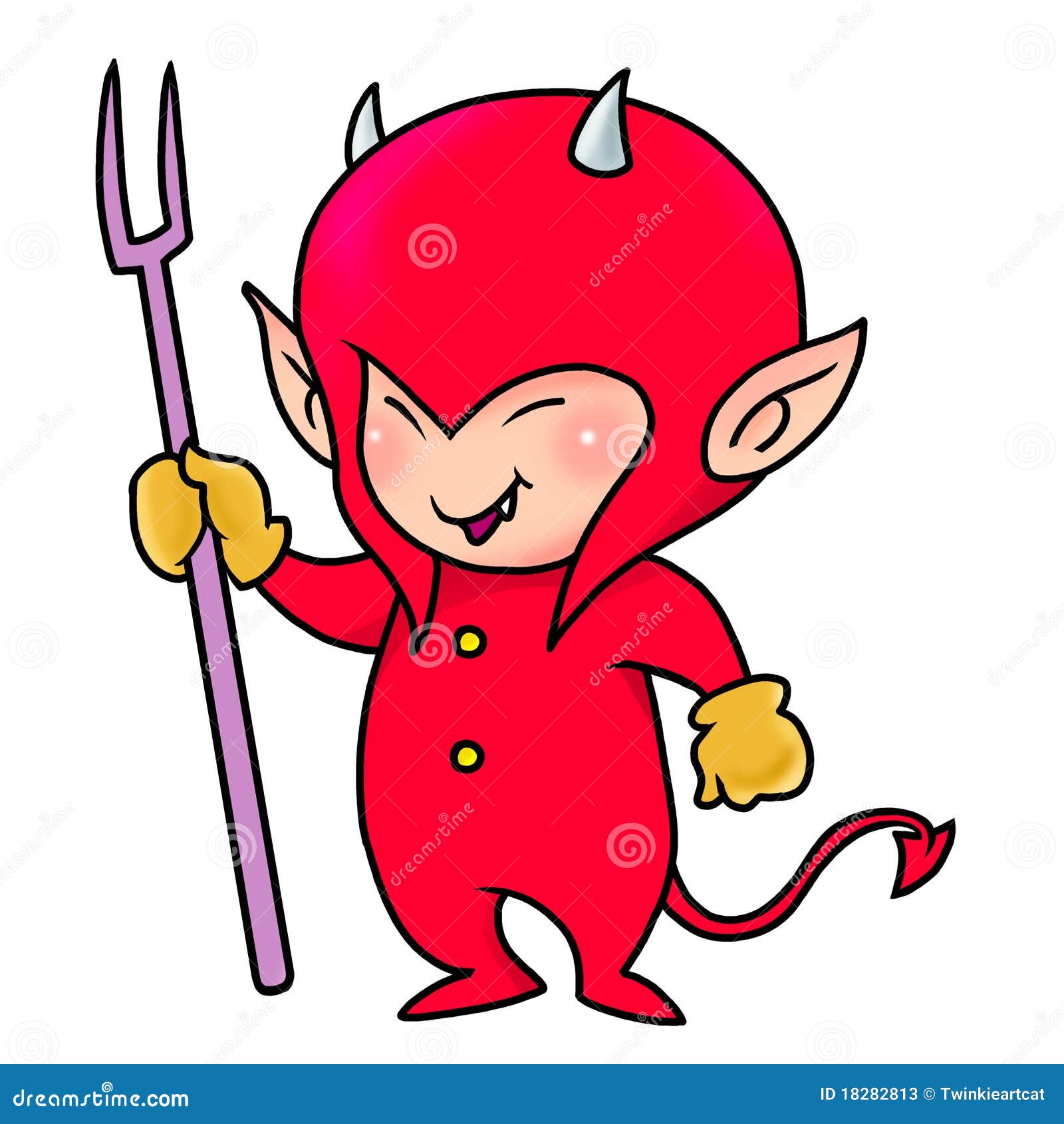 Cute red demon boy stock illustration. Illustration of concept - 18282813