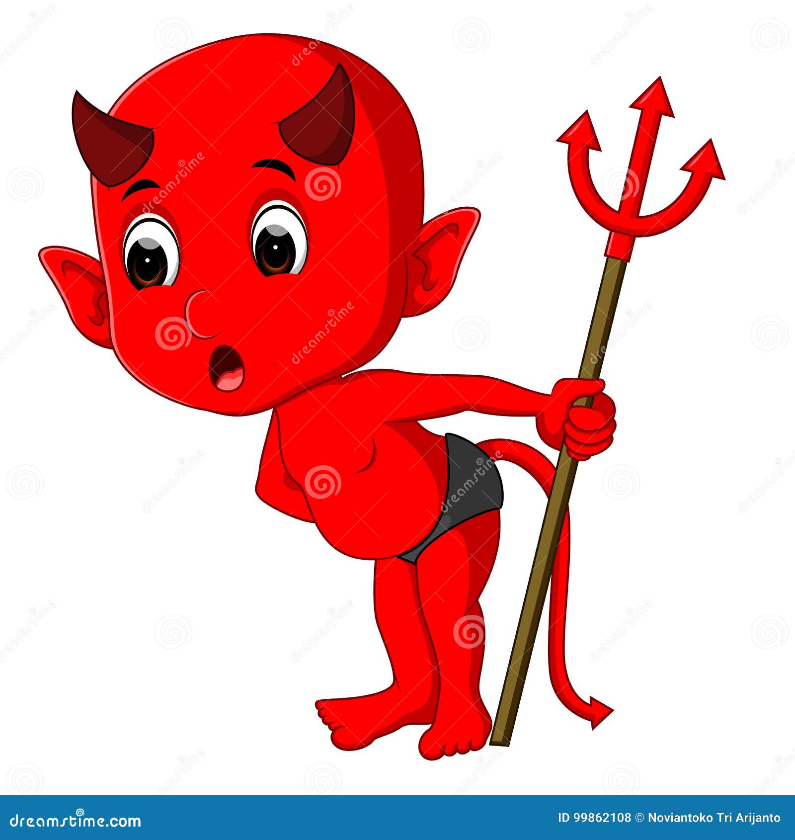 Cute red devil stock vector. Illustration of cute, isolated - 99862108